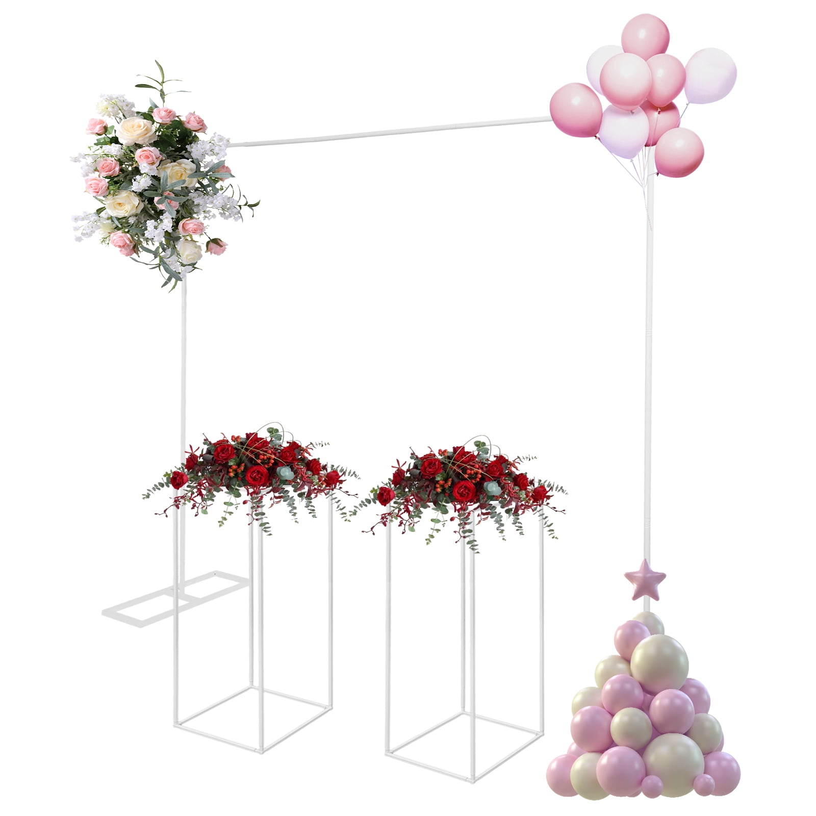 Wildnix Wedding Stand Set with Balloon Stand (6.56x6.56ft) and Flower ...