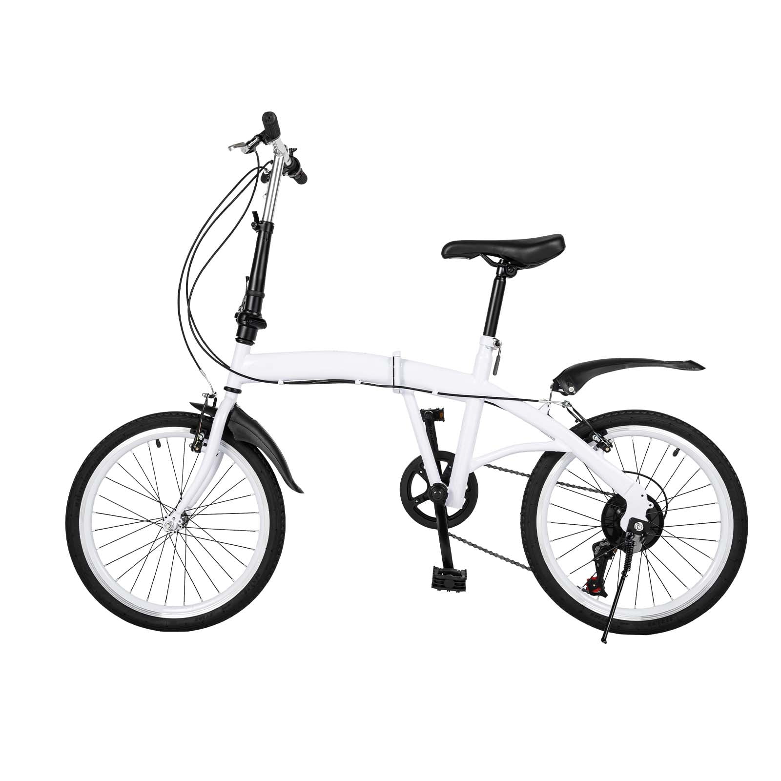 Wildnix White Folding Bike Foldable City Bike Adult 20 Commute Bicycle ...