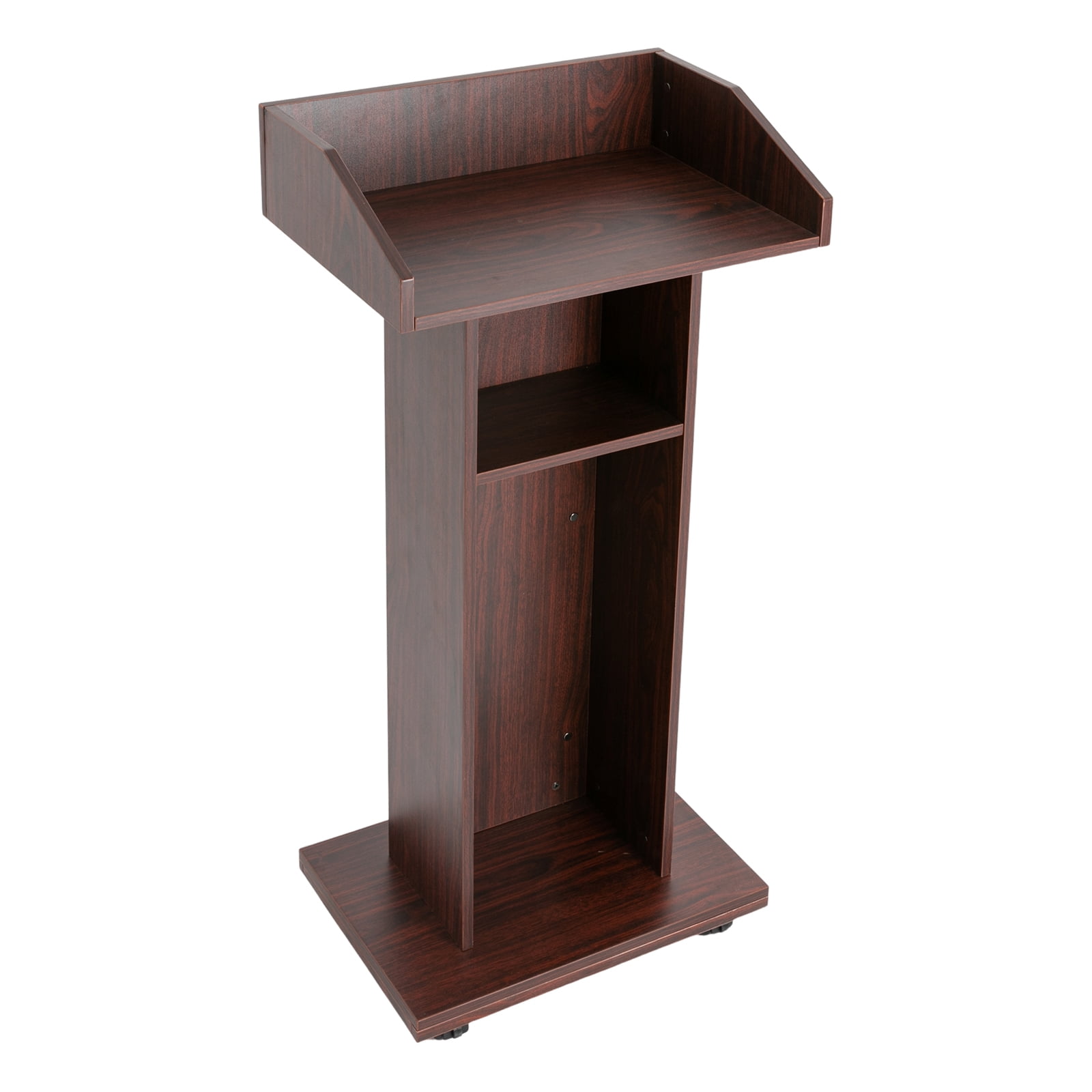 Wildnix Wood Podium Stand with Large Storage Space, Three-Tier Platform ...