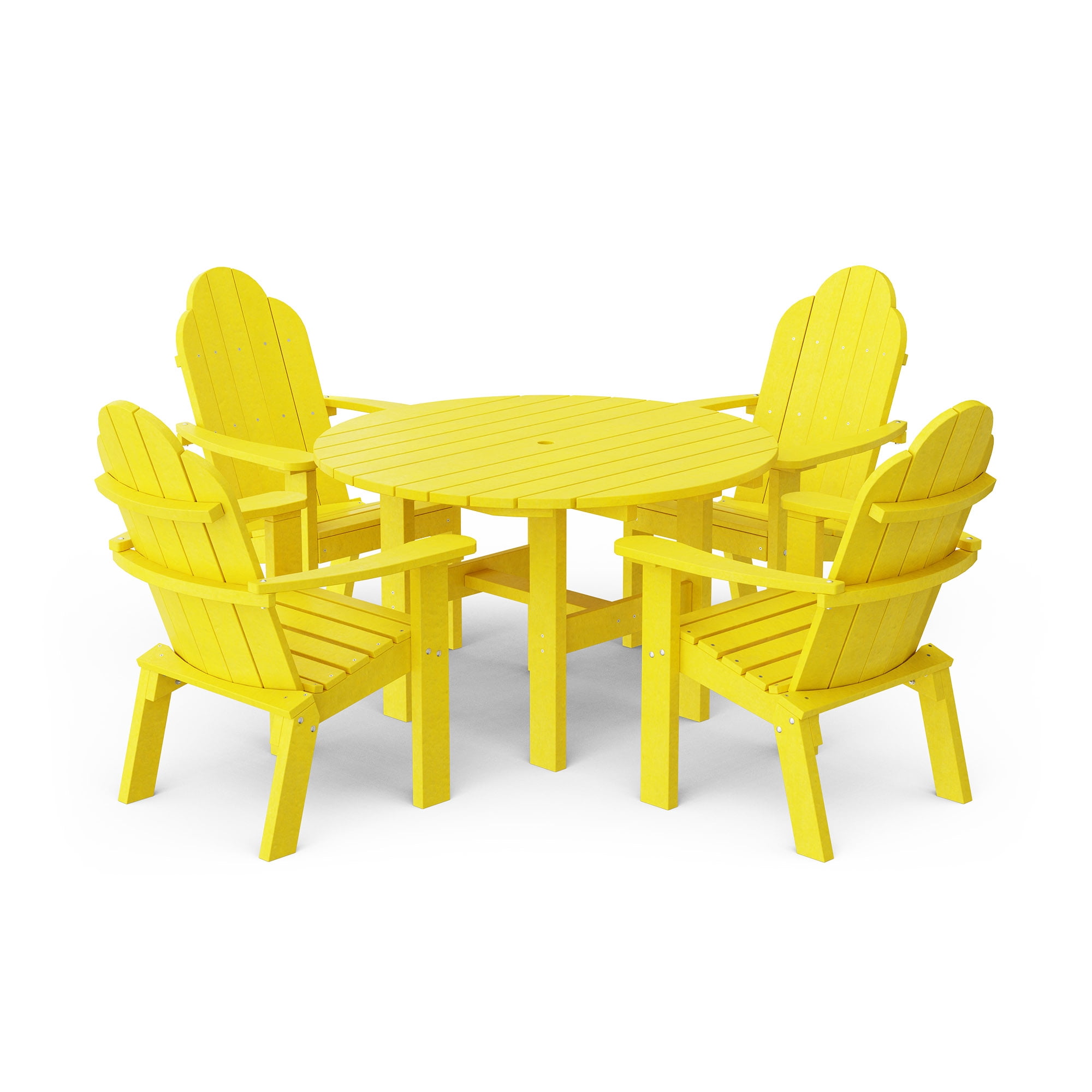 Wildridge Classic 5-Piece 46" Round Dining Set with Deck Chairs, Lemon ...