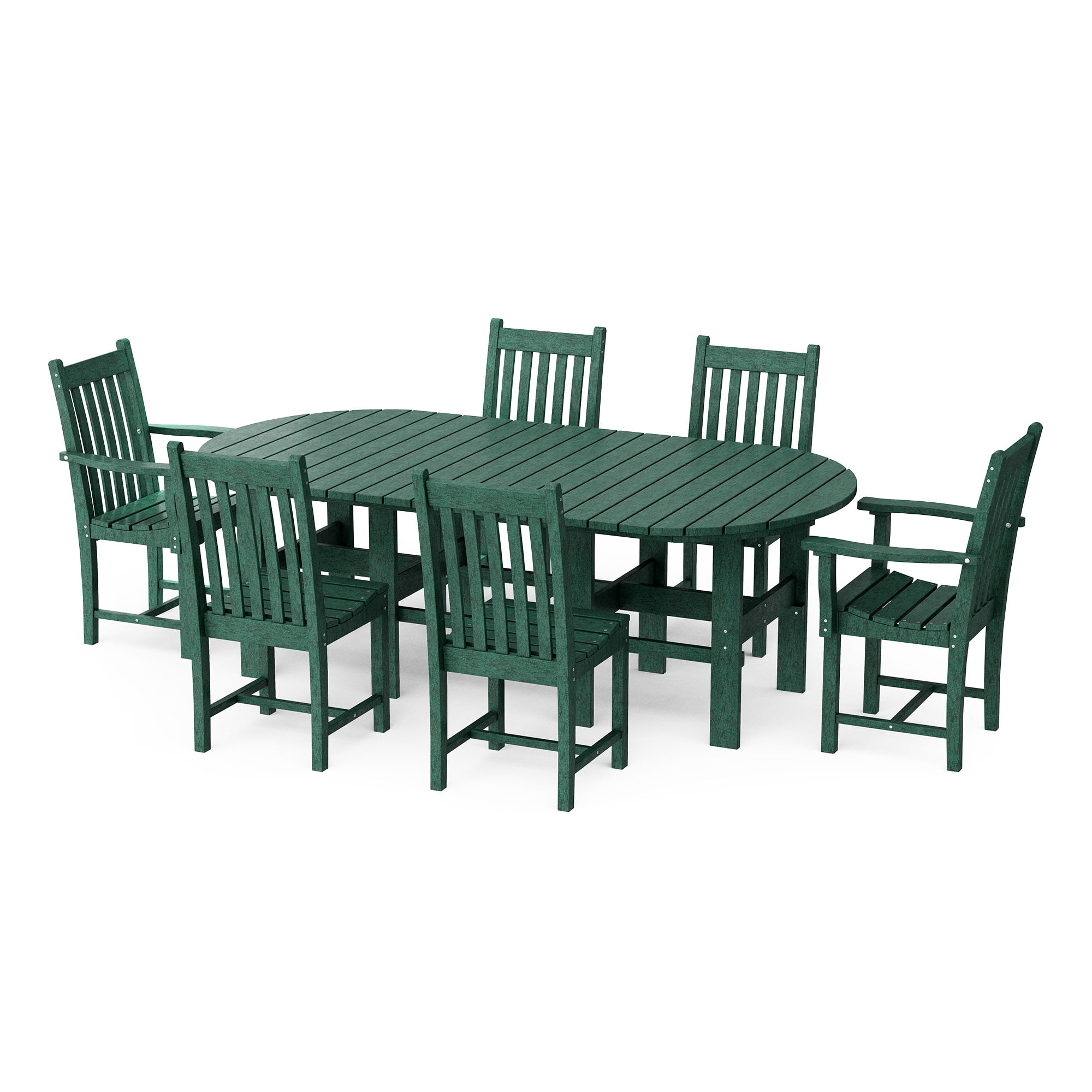 Wildridge Classic 7-Piece 44"x84" Dining Set, Turf Green - Outdoor ...