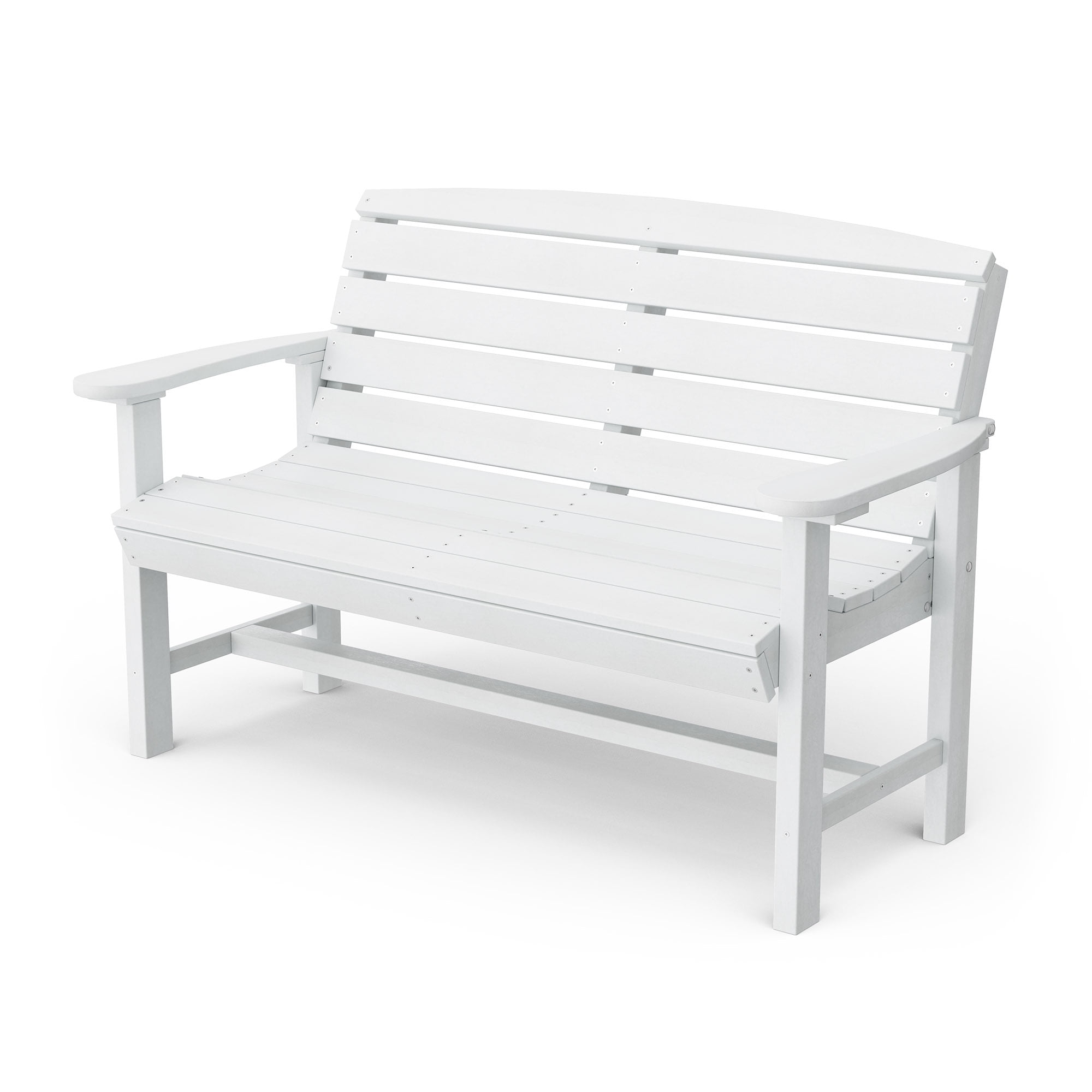 Wildridge Classic Bench, White - Outdoor Weather Resistant Poly Lumber ...