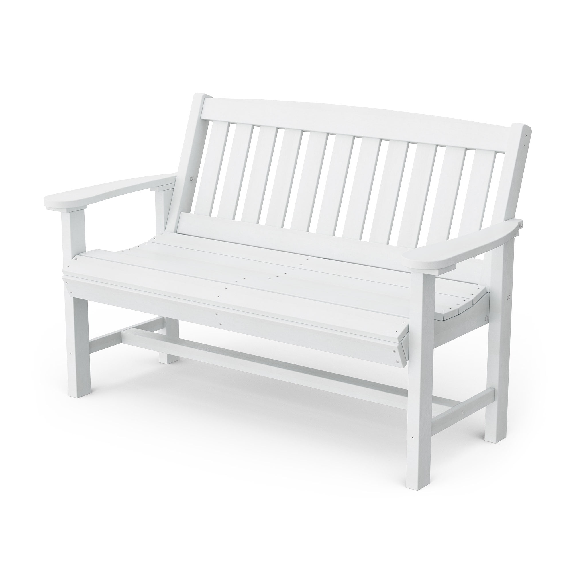 Wildridge Classic Mission Bench, White - Outdoor Weather Resistant Poly ...