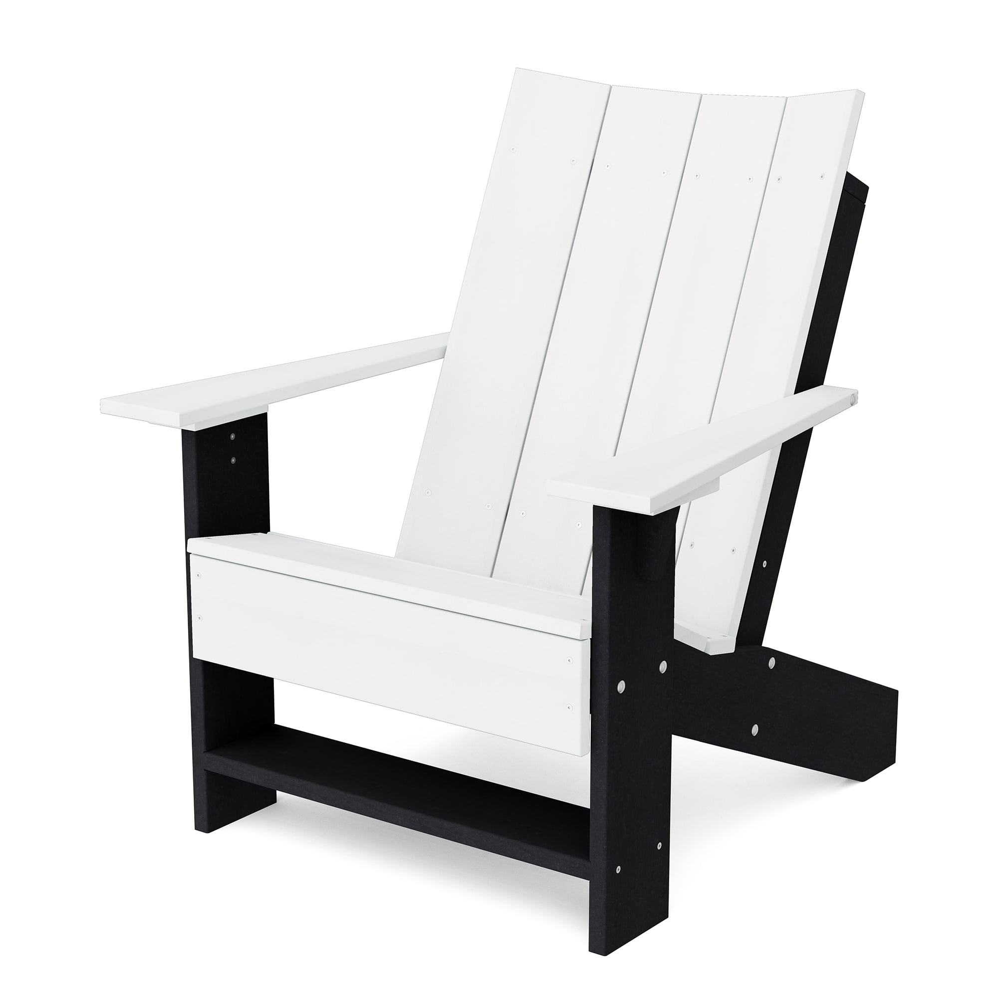 Wildridge Contemporary Adirondack Chair, White and Black - All-Weather ...