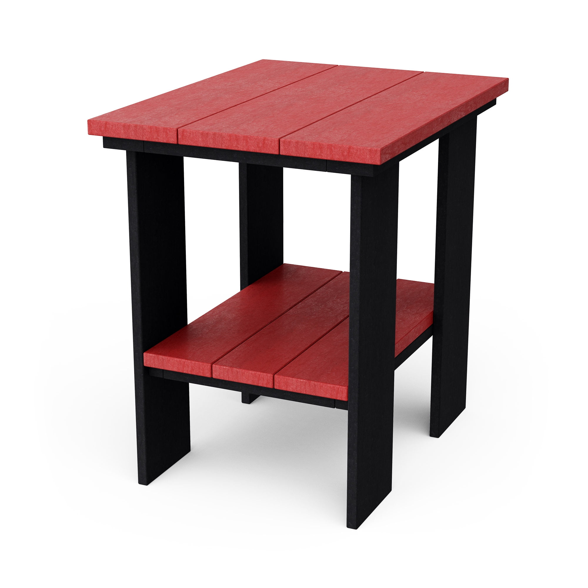 Wildridge Contemporary Side Table, Cardinal Red and Black - Outdoor ...