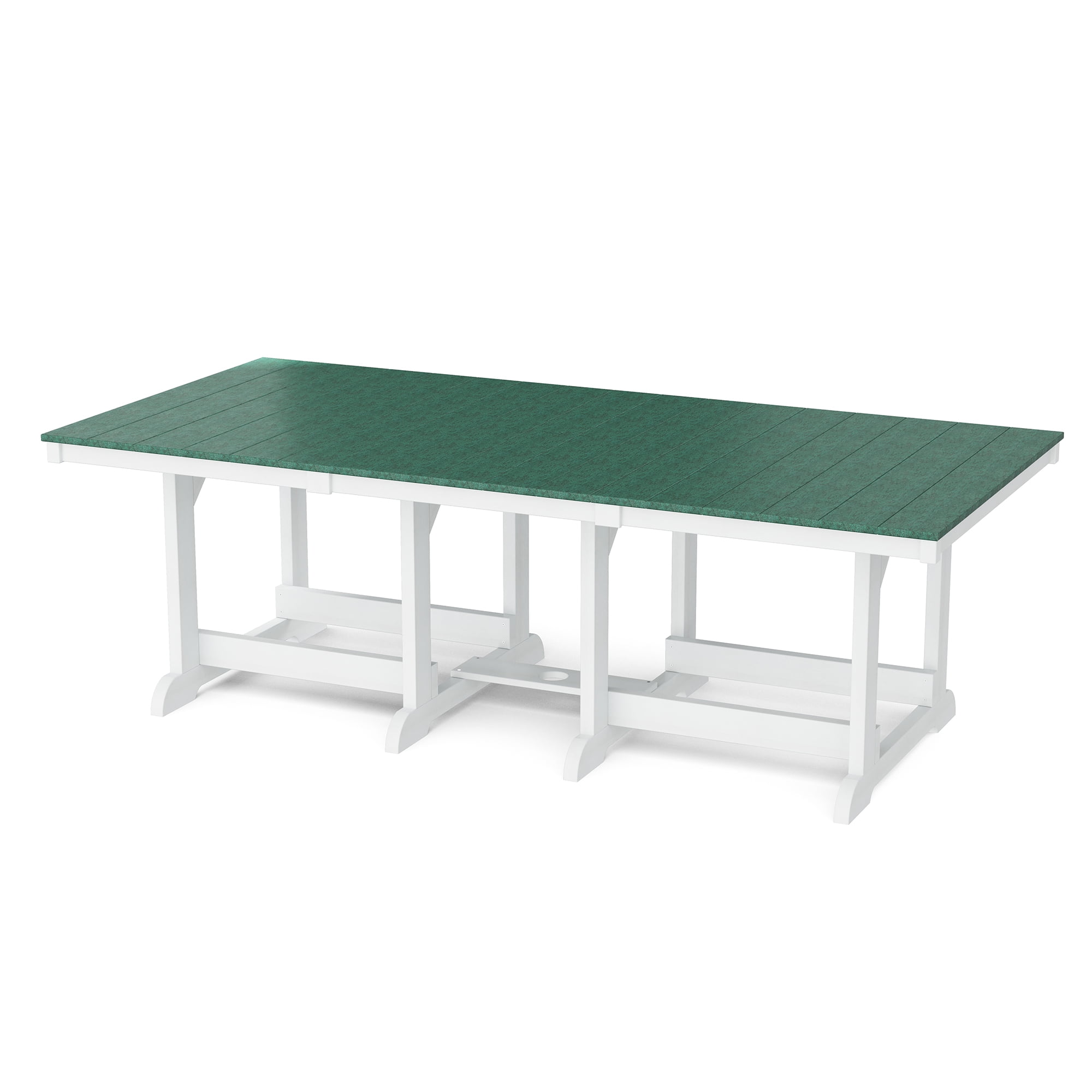 Wildridge Heritage 44"x94" Dining Table, Turf Green and White - Outdoor ...