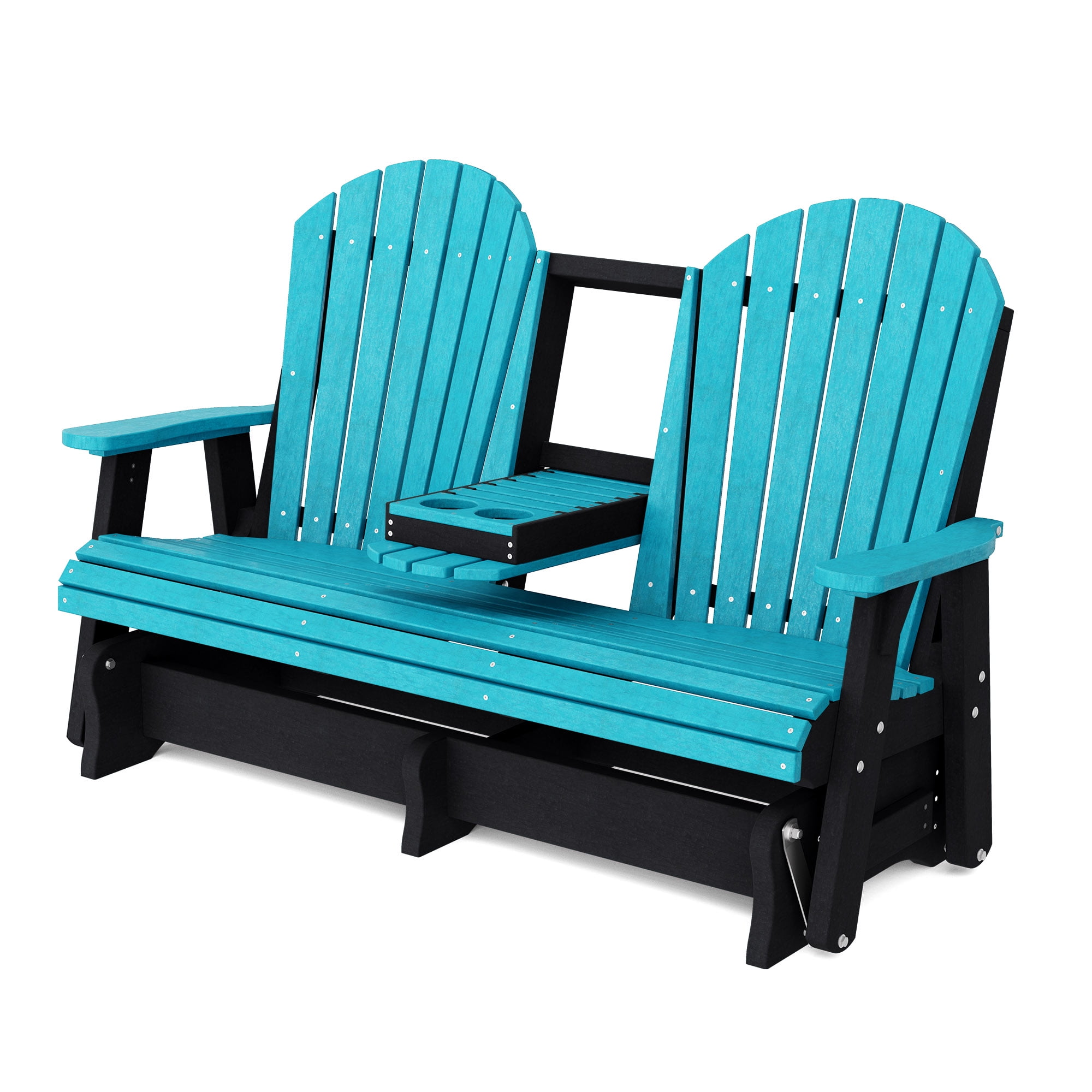 Wildridge Heritage 5' Glider with Console Glider, Aruba Blue and Black ...