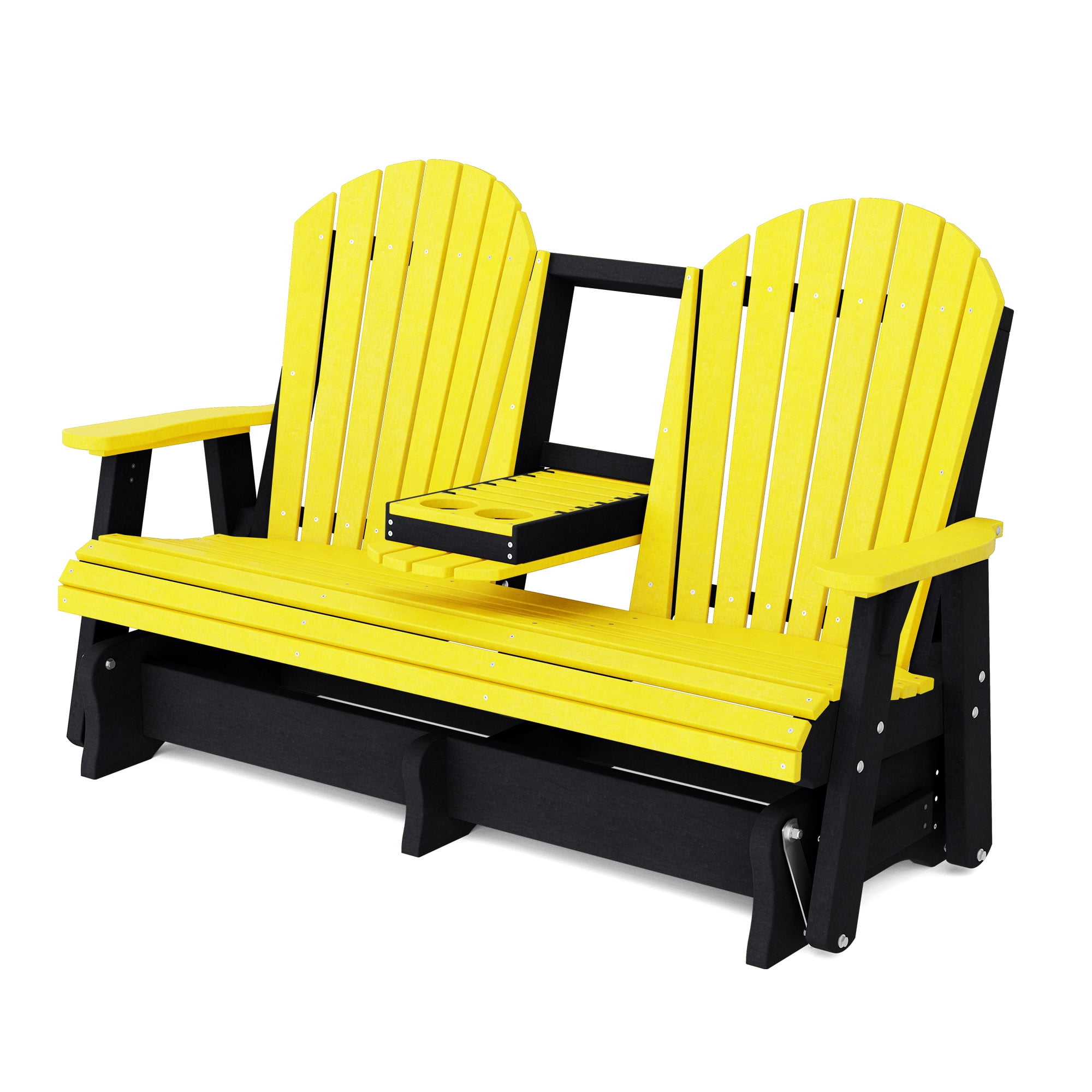Wildridge Heritage 5' Glider with Console Glider, Lemon Yellow and ...