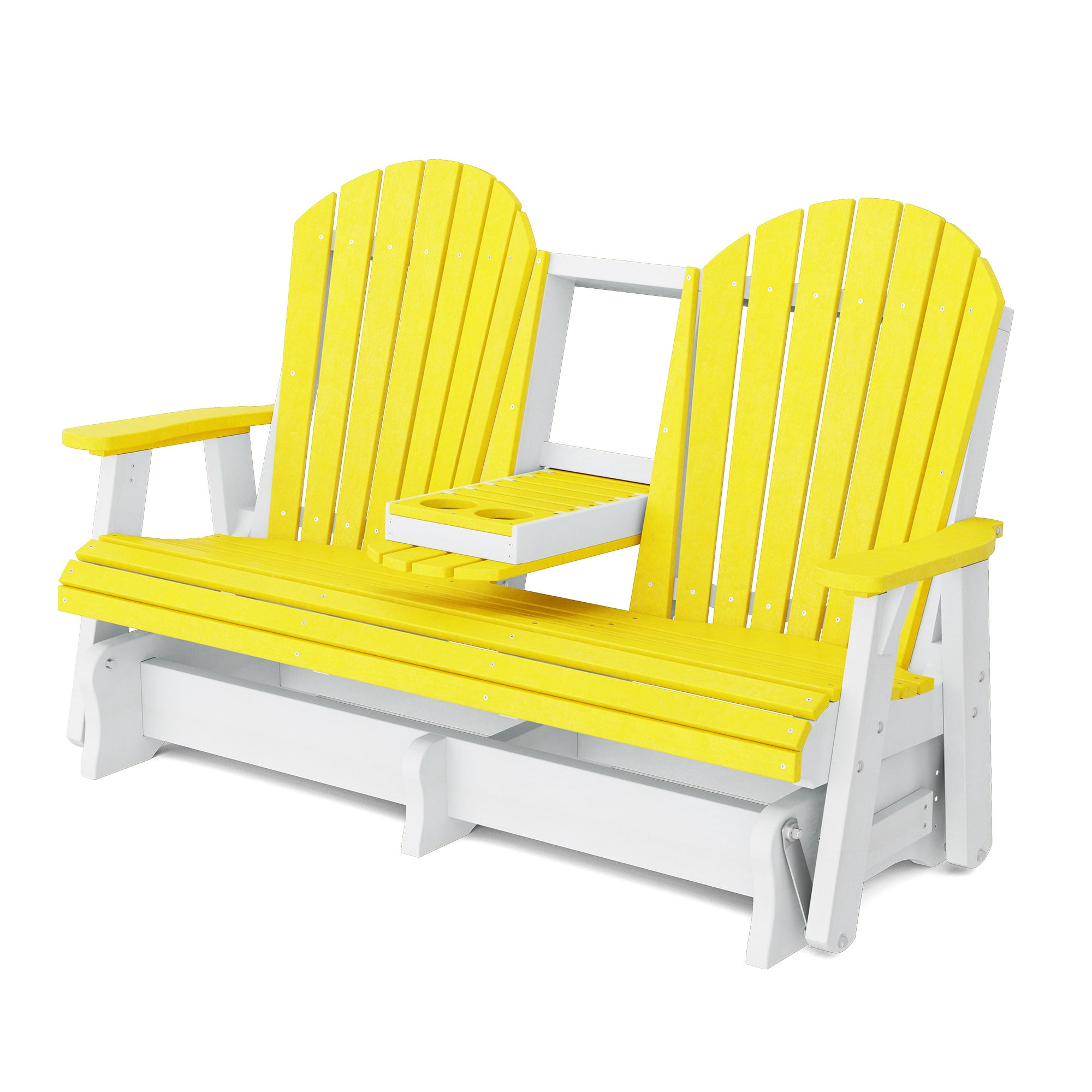 Wildridge Heritage 5' Glider with Console Glider, Lemon Yellow and ...