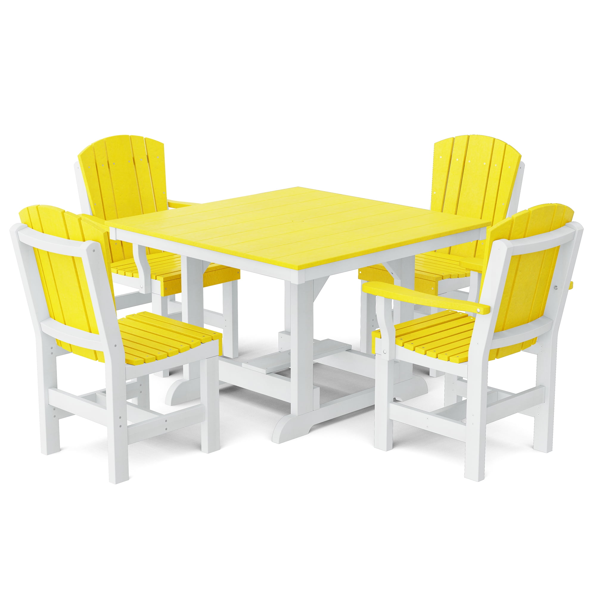 Wildridge Heritage 5-Piece 44"x44" Dining Set, Lemon Yellow and White ...