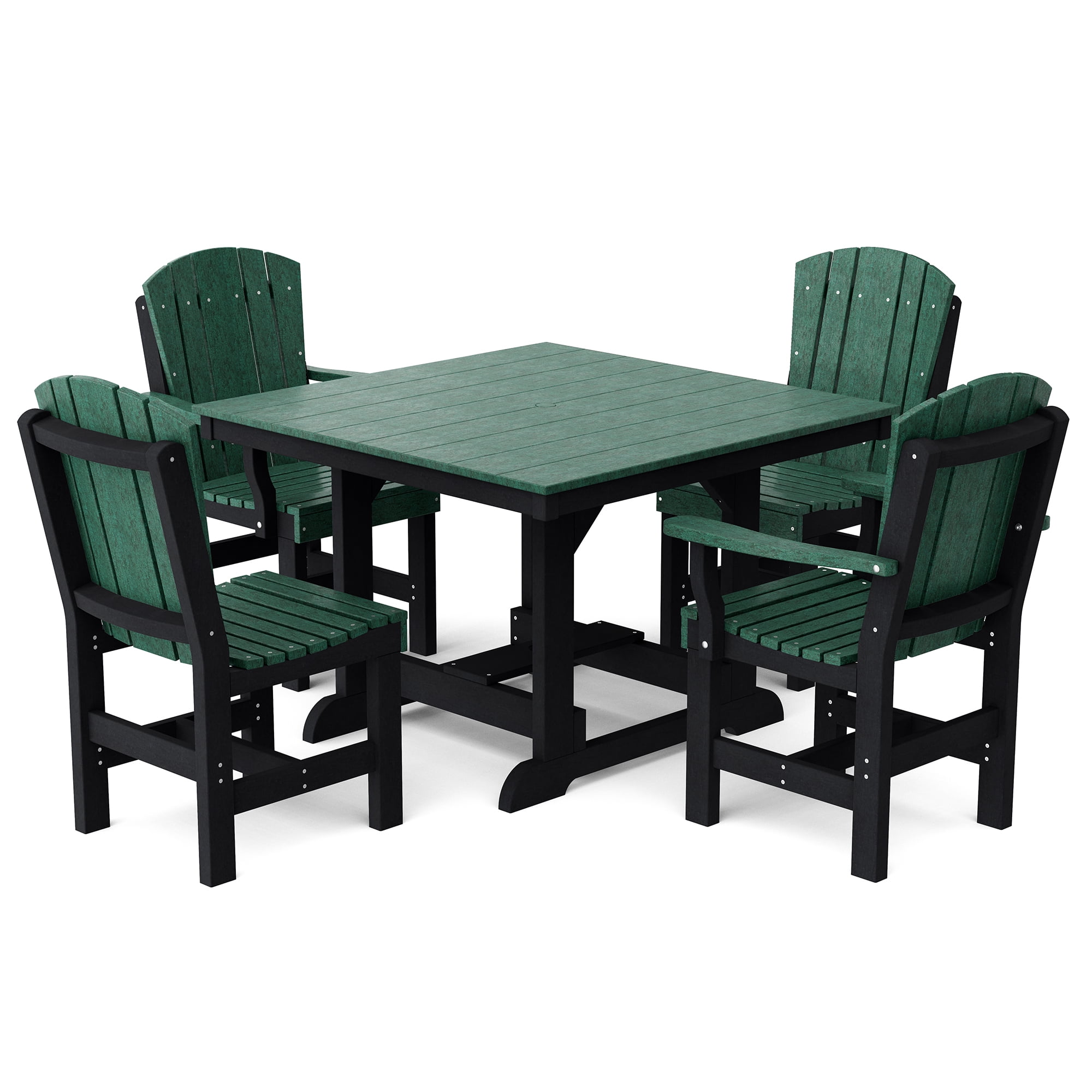 Wildridge Heritage 5-Piece 44"x44" Dining Set, Turf Green and Black ...