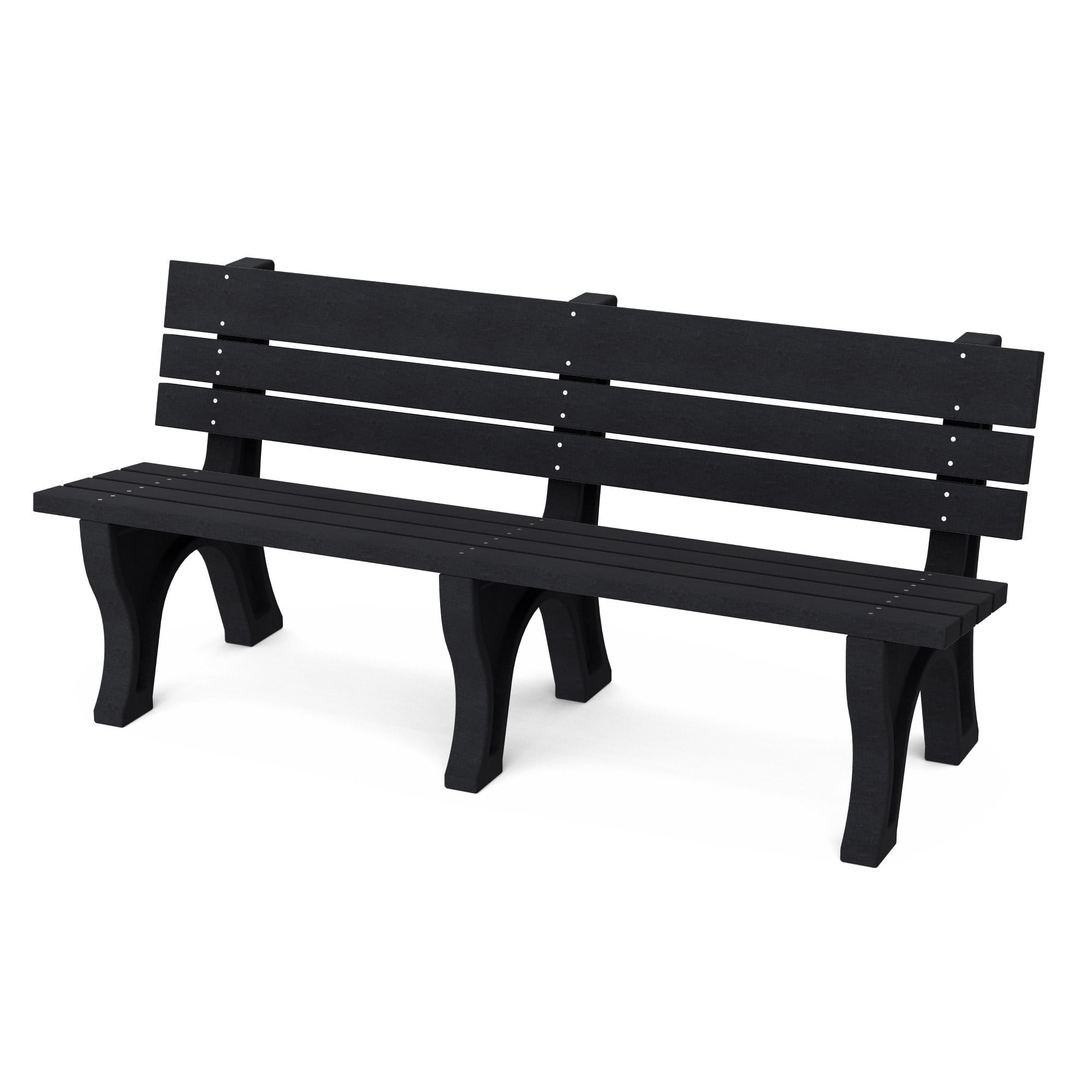 Wildridge Heritage 6' Park Bench, Black - Outdoor All-Weather HDPE ...