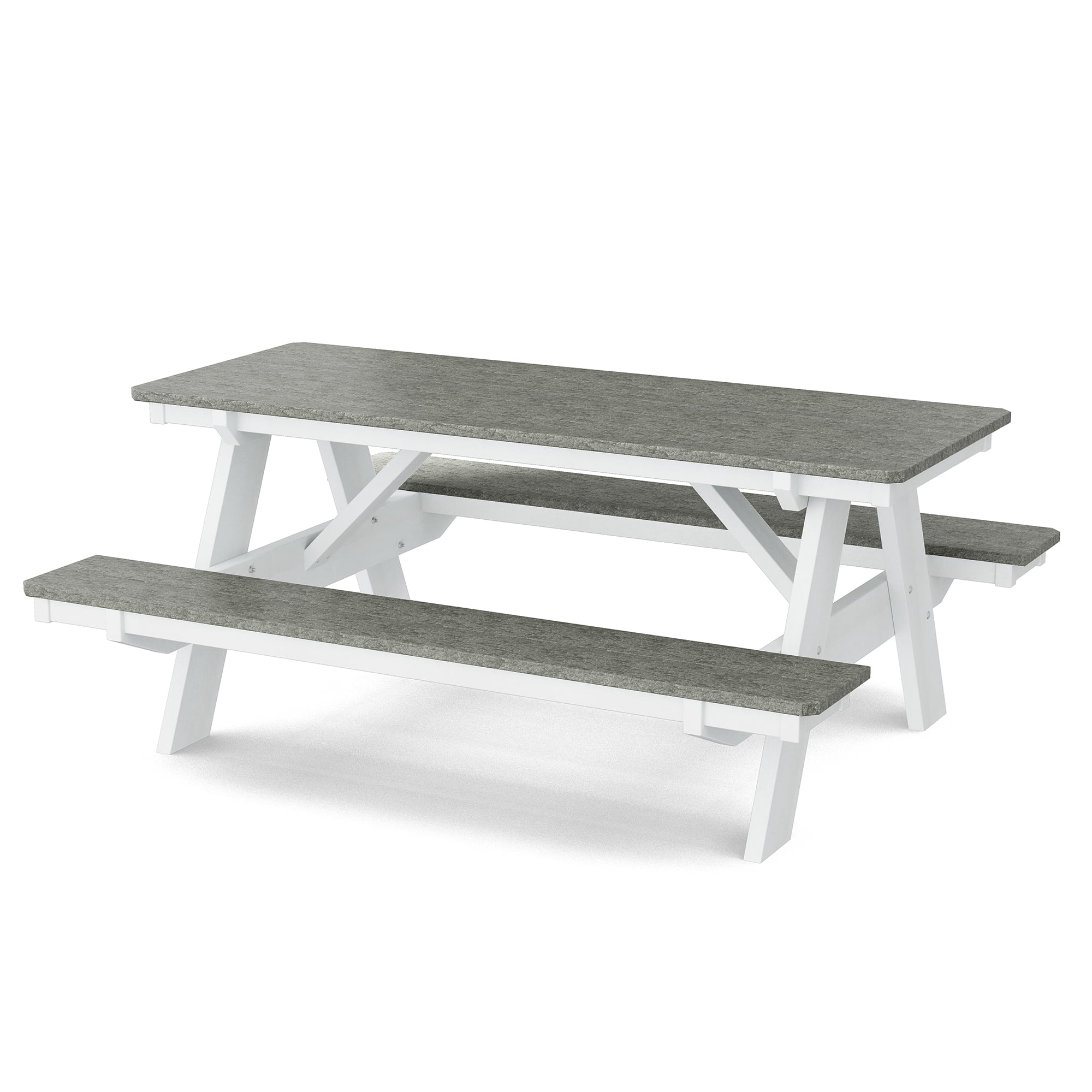 Wildridge Heritage 72 in. Picnic Table with Attached Benches, Dark Gray ...