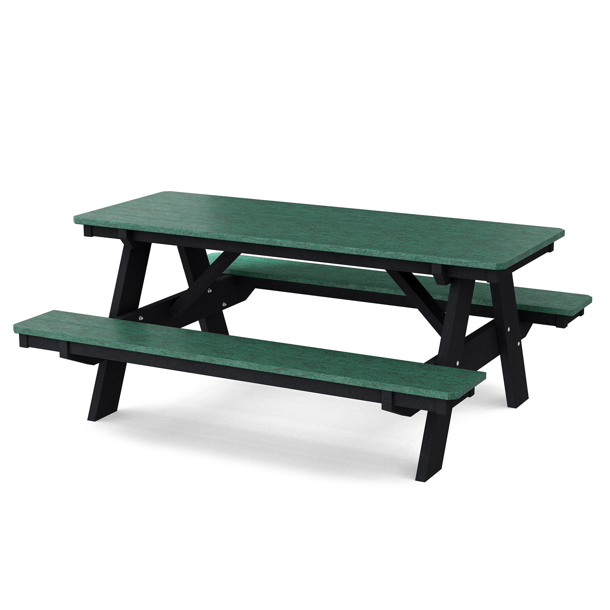 Wildridge Heritage 72 in. Picnic Table with Attached Benches, Turf ...
