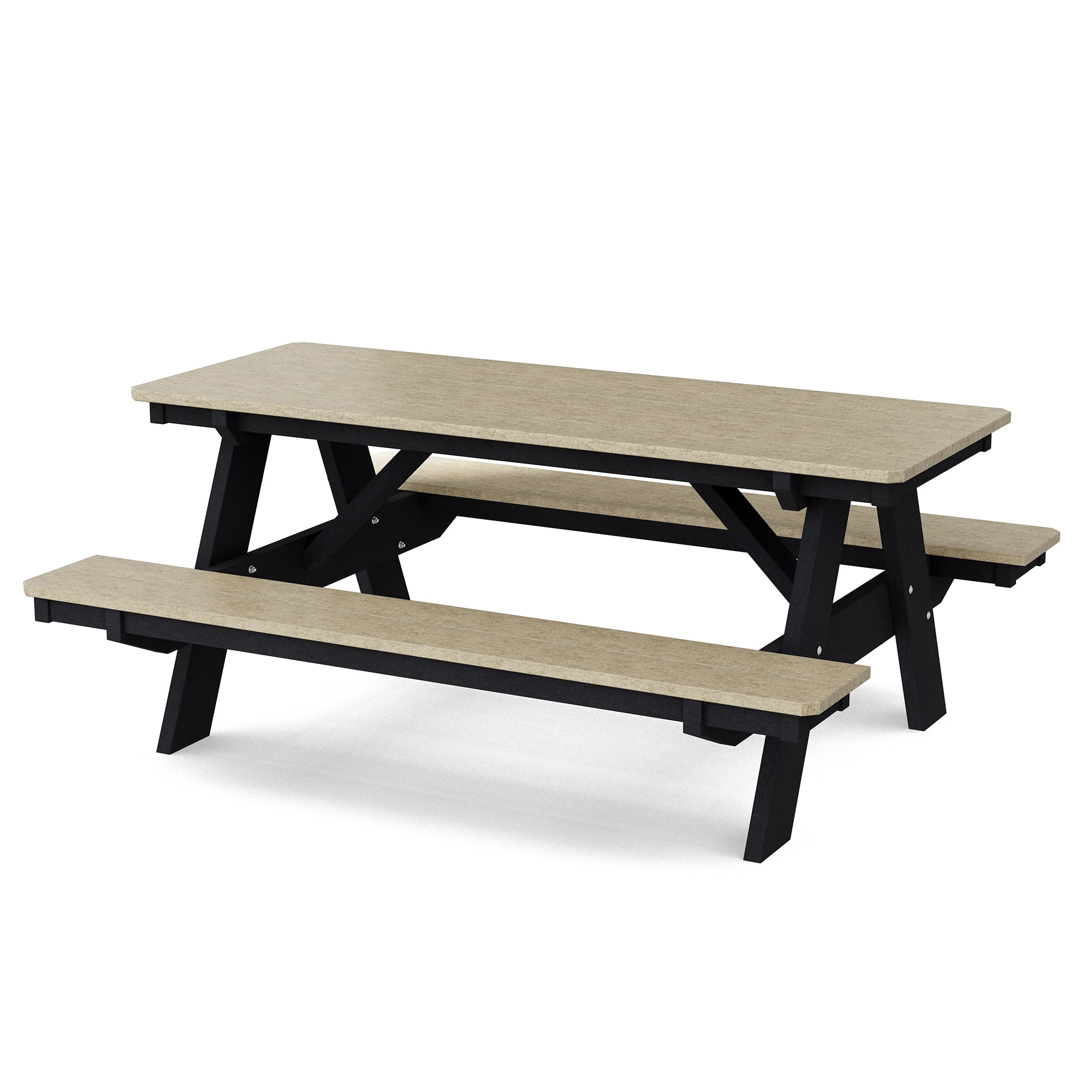 Wildridge Heritage 72 in. Picnic Table with Attached Benches, Weathered ...