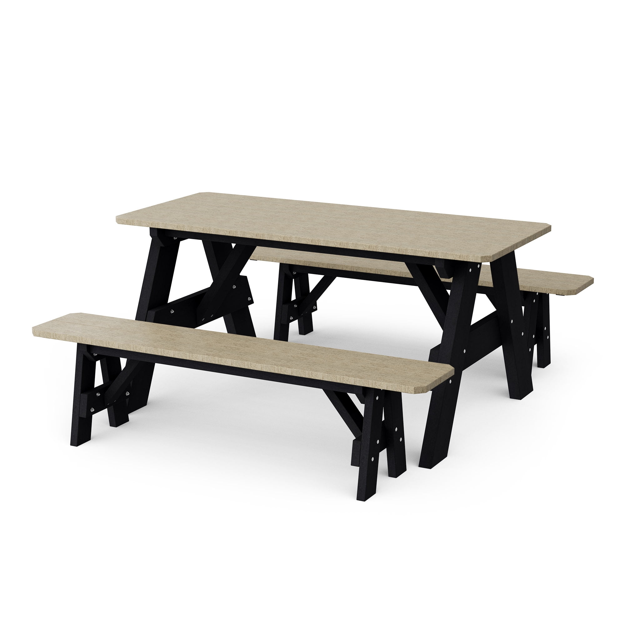 Wildridge Heritage 72 in. Picnic Table with Detached Benches, Weathered ...