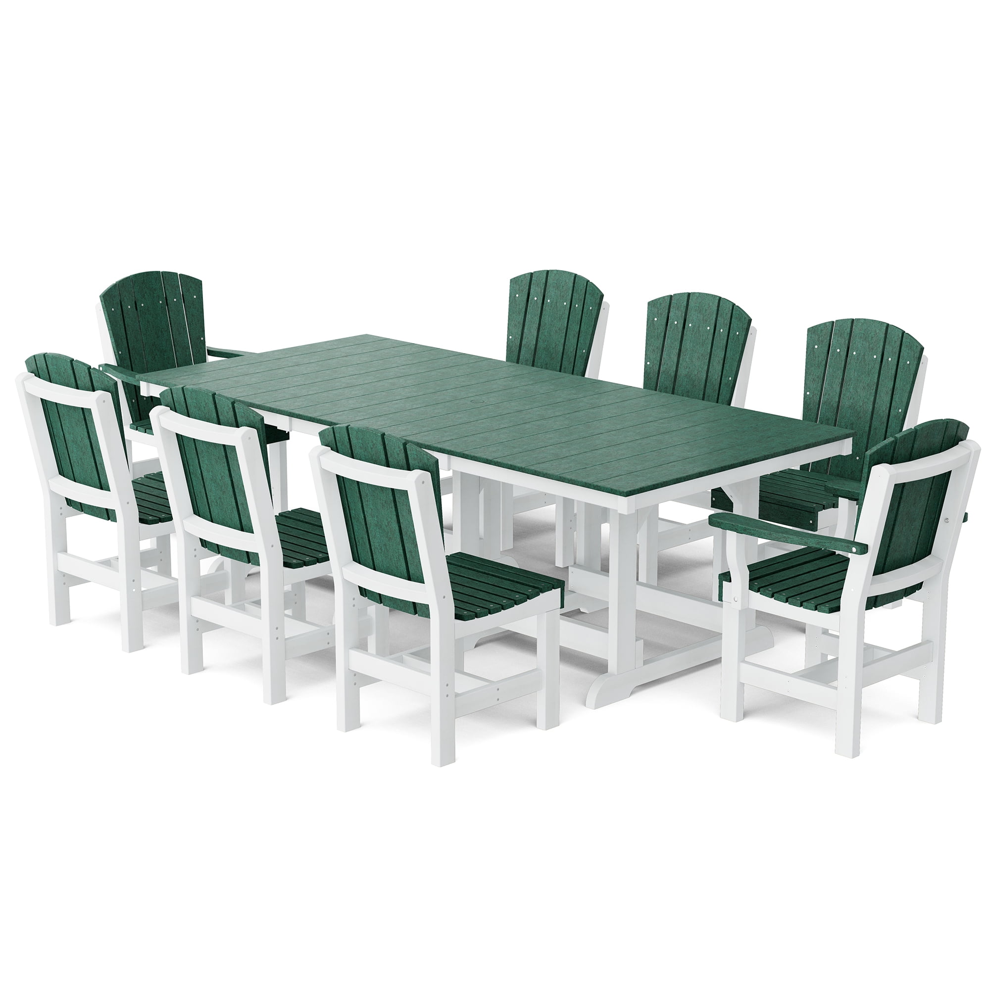 Wildridge Heritage 9-Piece 44"x94" Dining Set, Turf Green and White ...