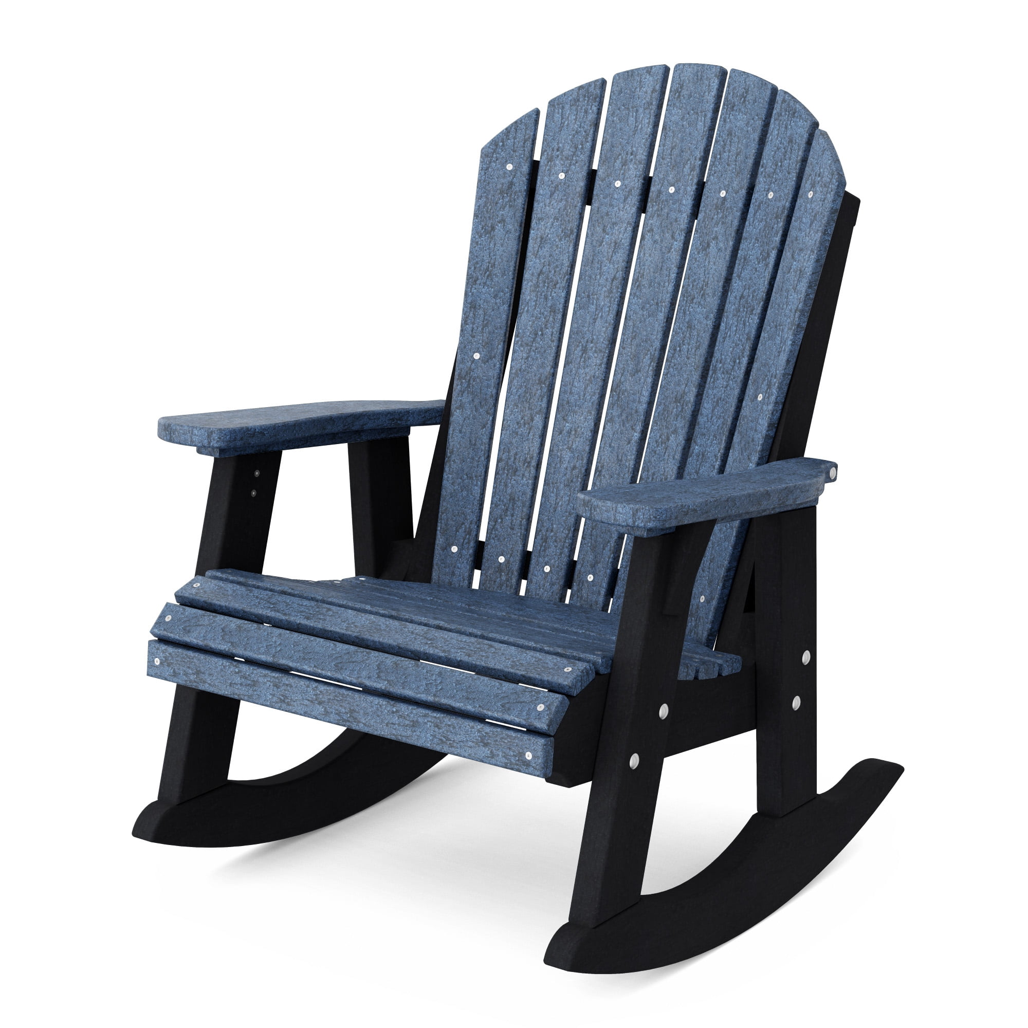 Wildridge Heritage Adirondack Rocking Chair, Patriot Blue and Black ...