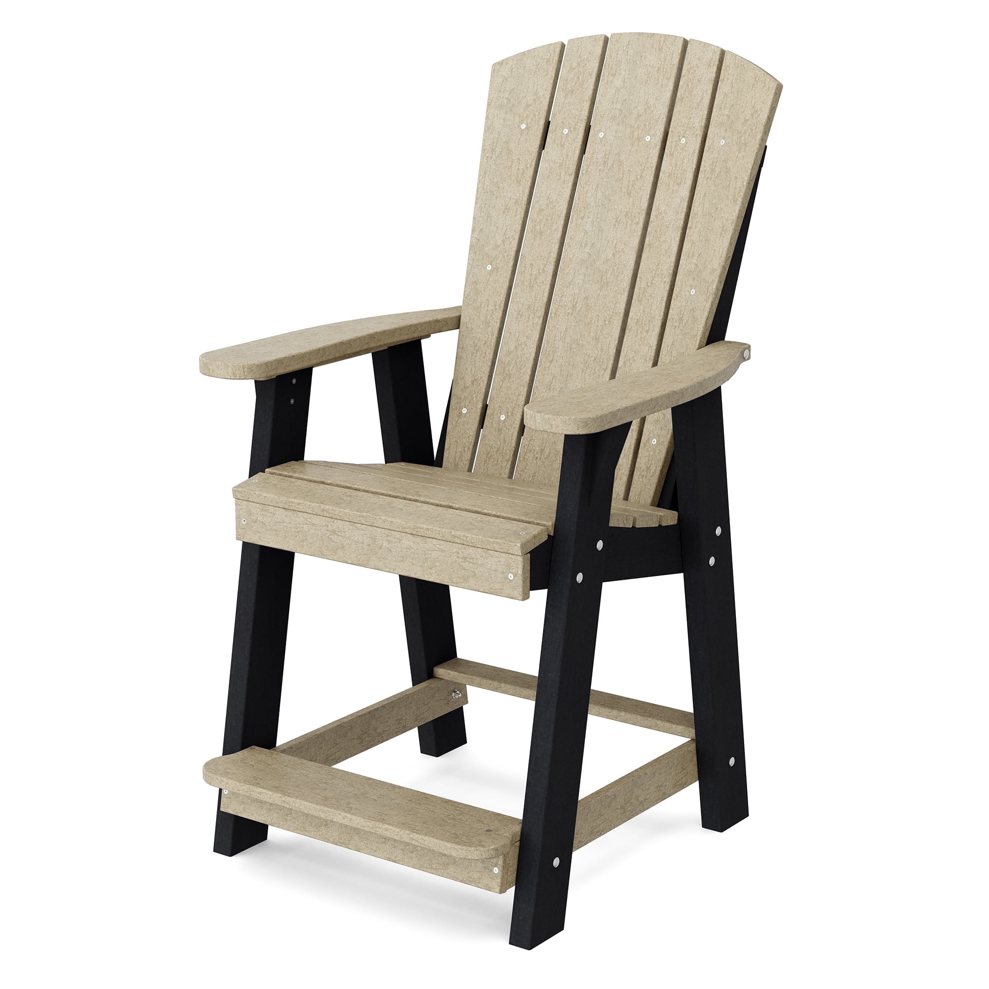 Wildridge Heritage Balcony Counter Chair, Weathered Wood and Black ...