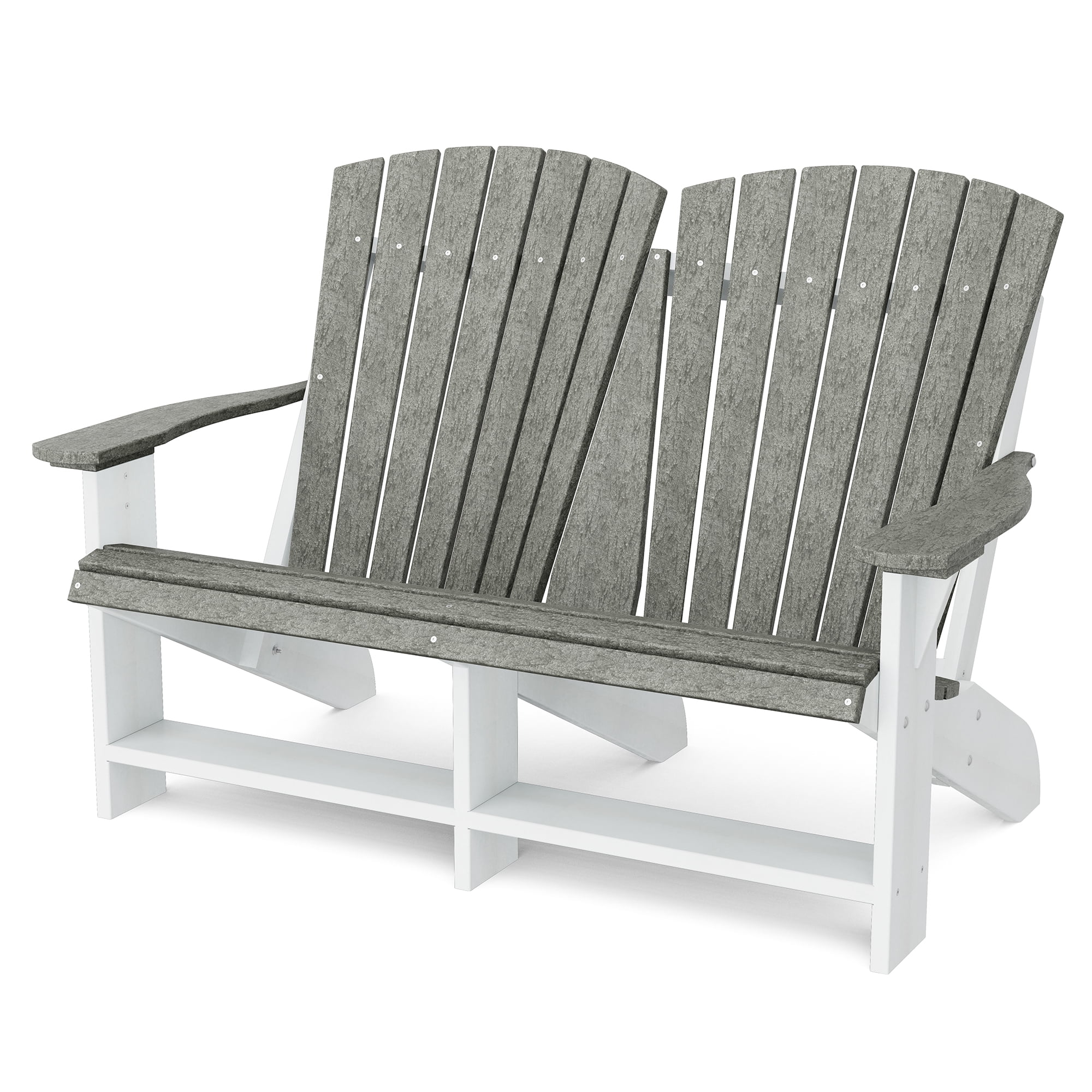 Wildridge Heritage Double Adirondack, Dark Gray and White - All-Weather ...