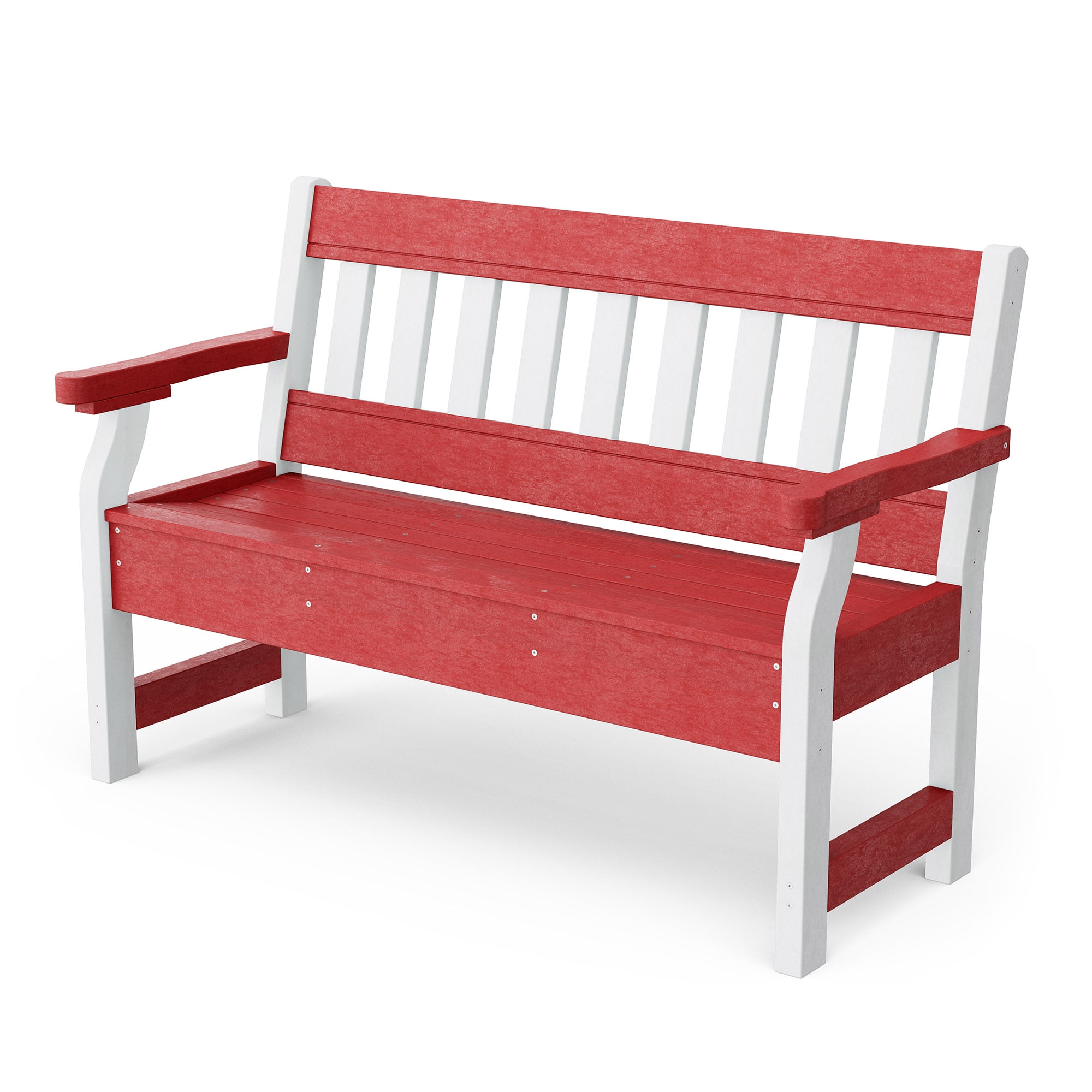 Wildridge Heritage Garden Bench, Cardinal Red and White - Outdoor All ...