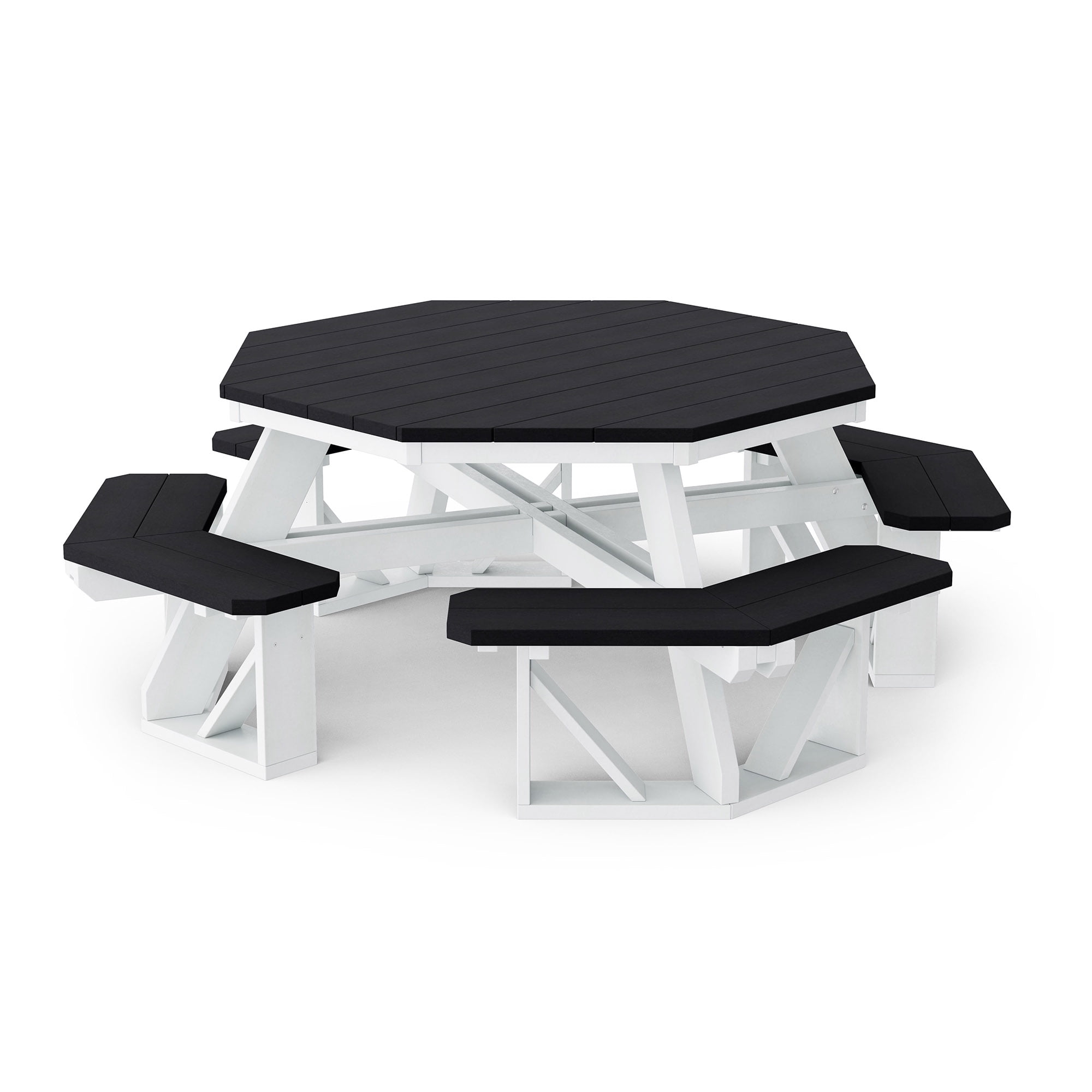 Wildridge Heritage Octagon Picnic Table, Black and White - Outdoor ...