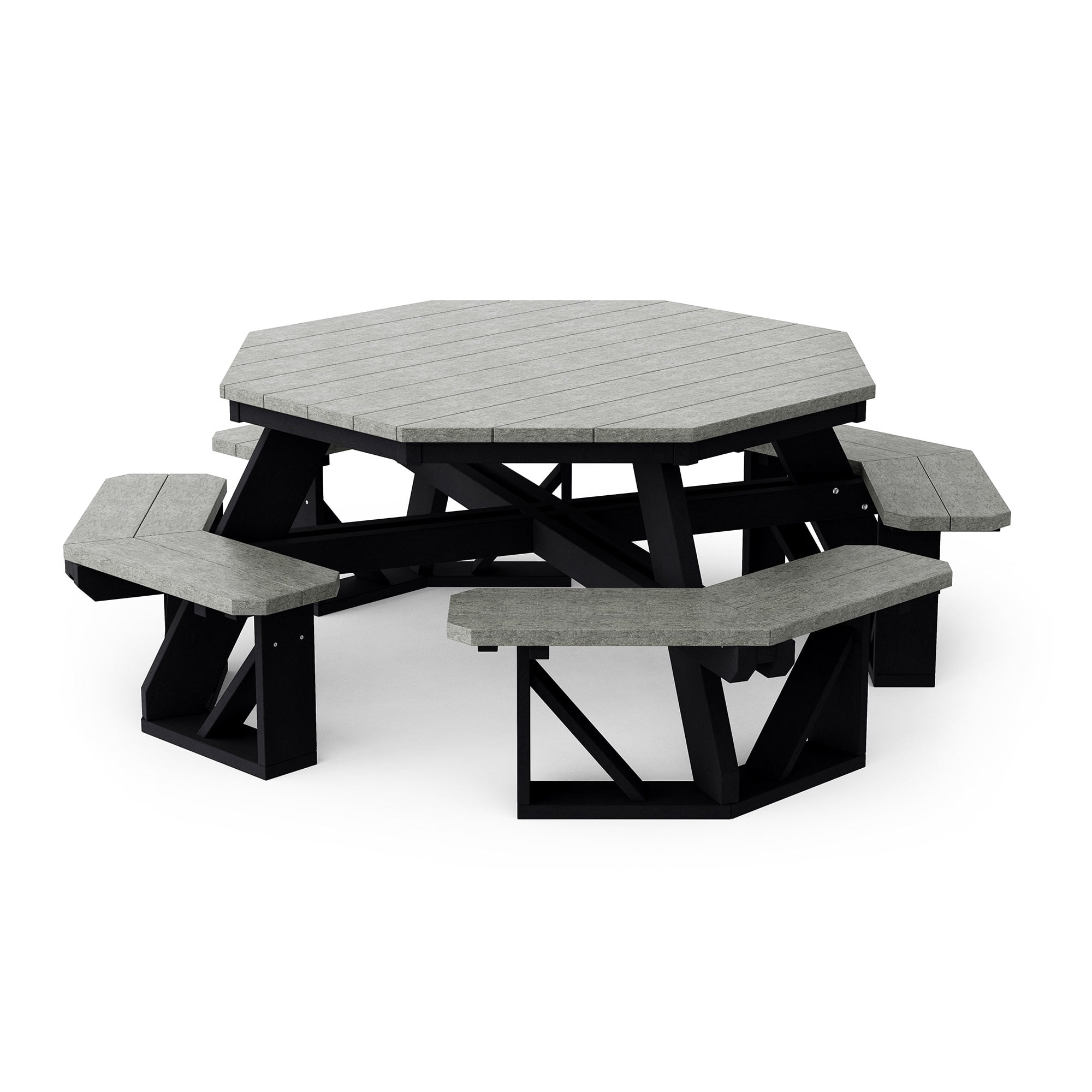 Wildridge Heritage Octagon Picnic Table, Dark Gray and Black - Outdoor ...