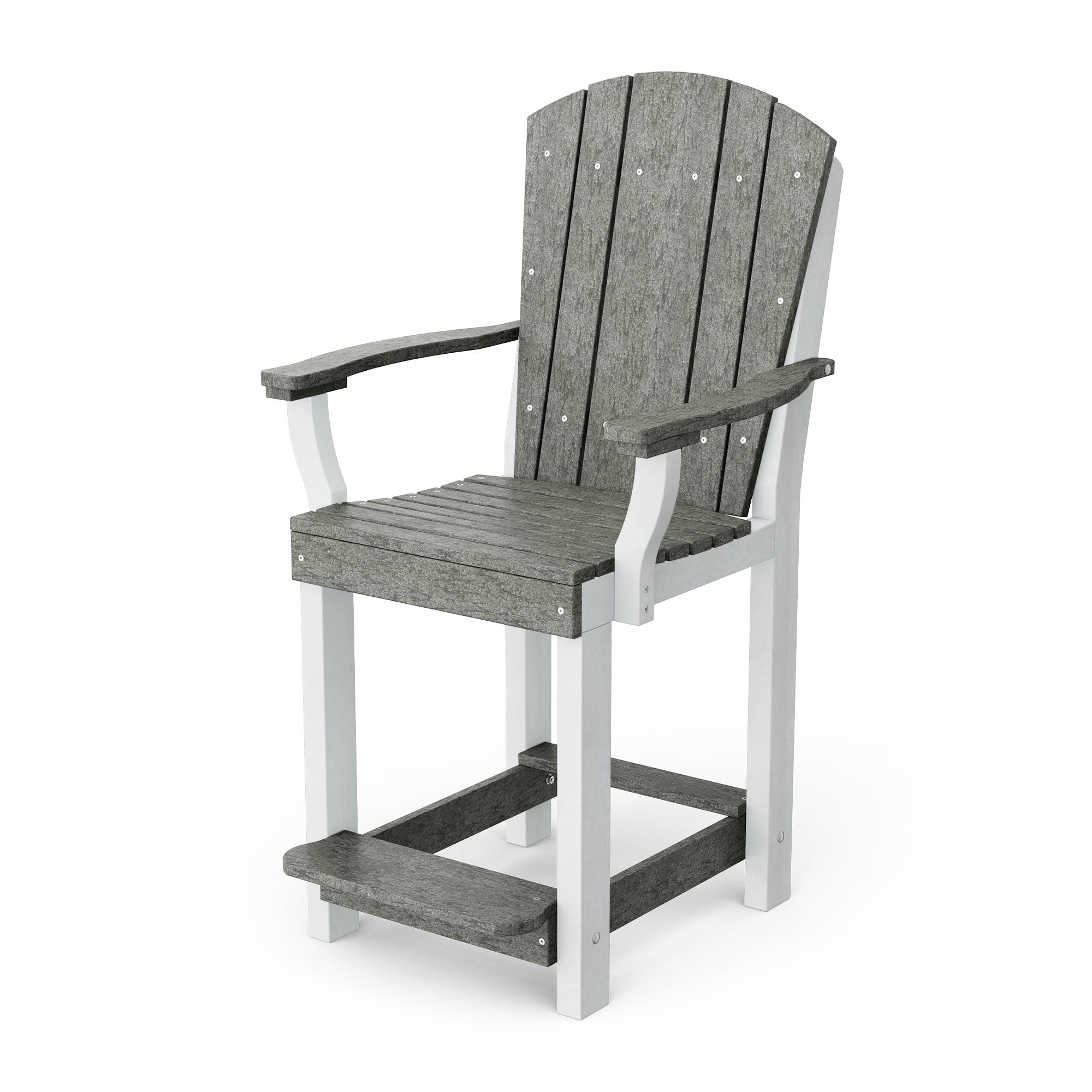 Wildridge Heritage Patio Counter Chair, Dark Gray and White - Outdoor ...
