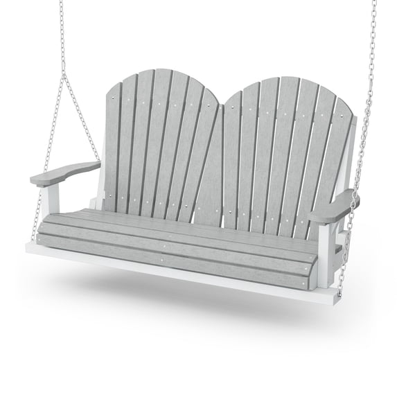 Wildridge Heritage Porch Swing, Light Gray and White - Outdoor Weather ...