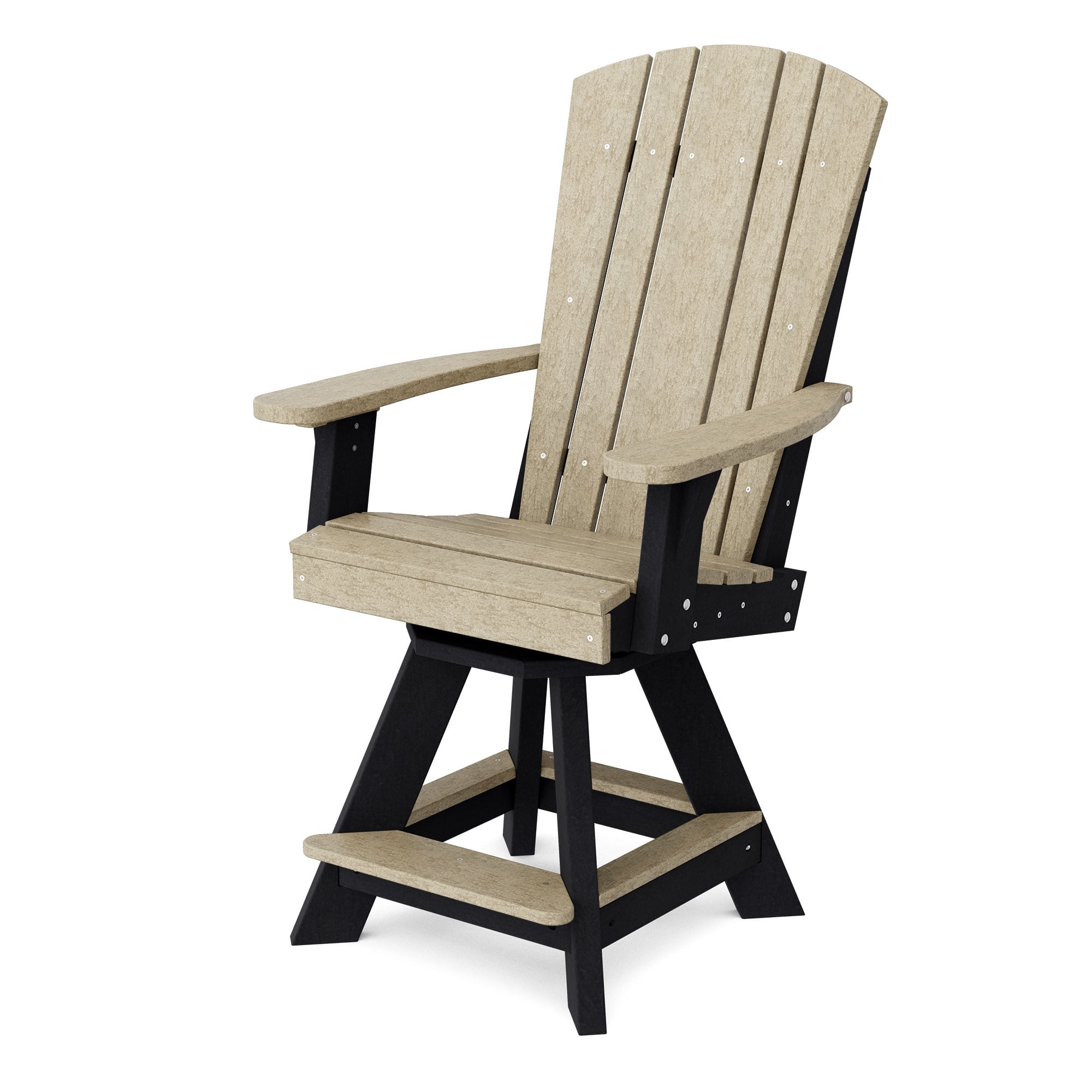 Wildridge Heritage Swivel Balcony Chair, Weathered Wood and Black ...