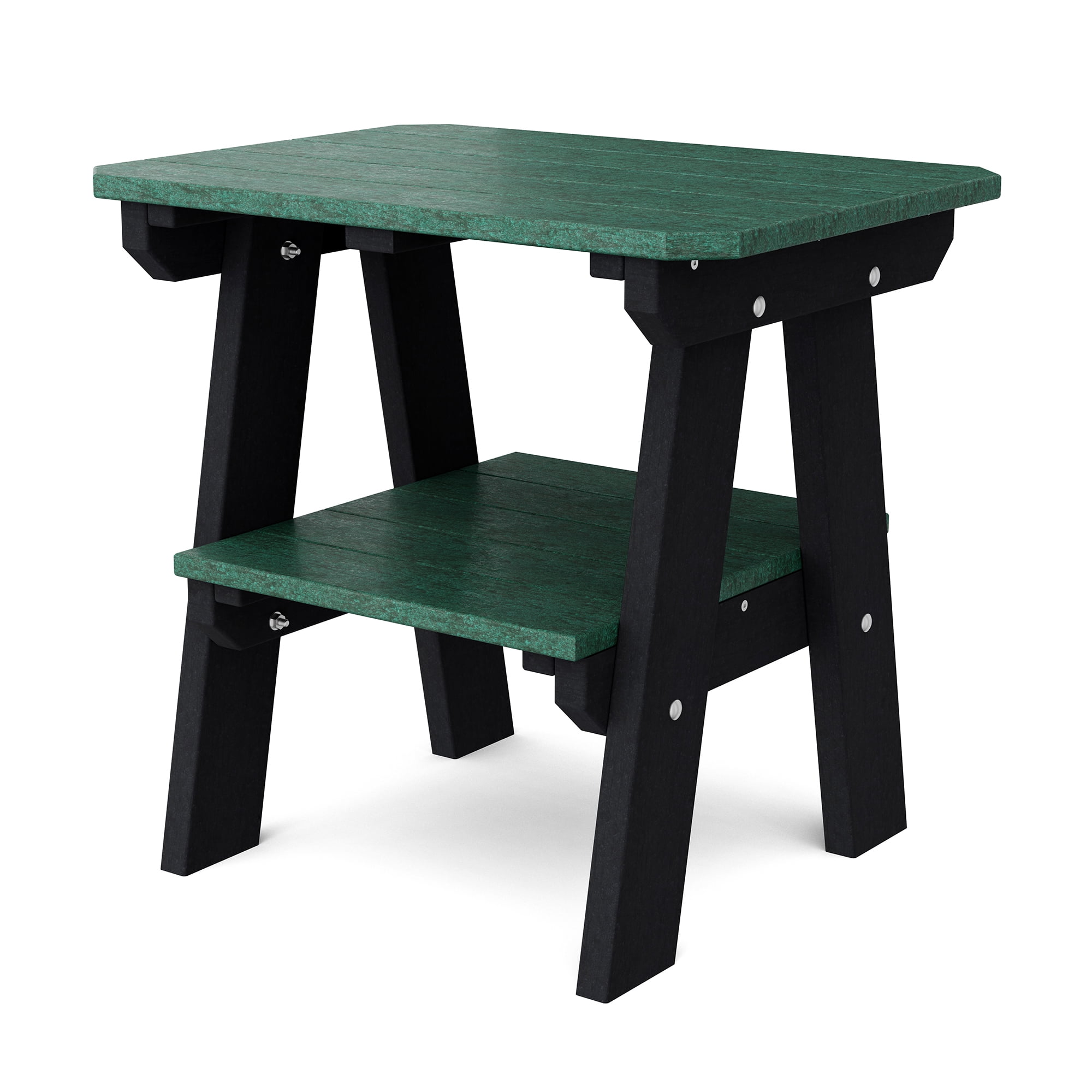 Wildridge Heritage Two-Tier End Table, Turf Green and Black - Outdoor ...
