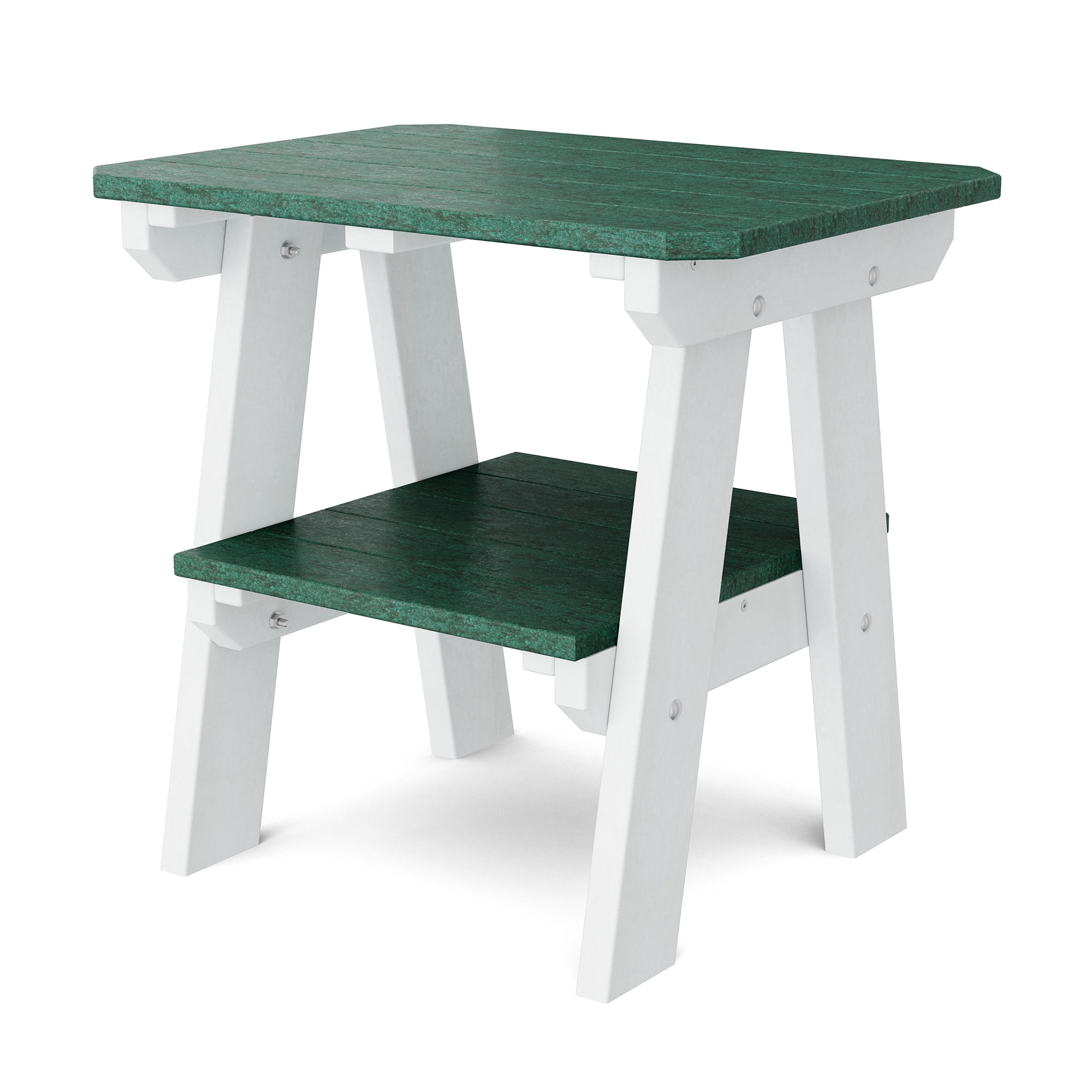 Wildridge Heritage Two-Tier End Table, Turf Green and White - Outdoor ...