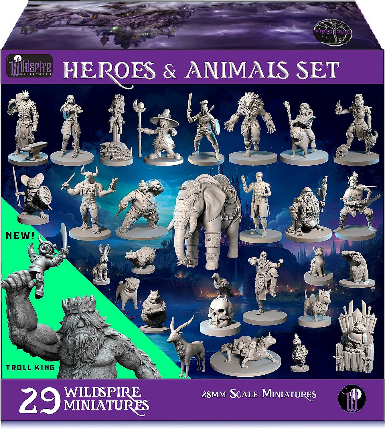 Wildspire Heroes, Animal Companions & Troll King for DND Miniatures ...