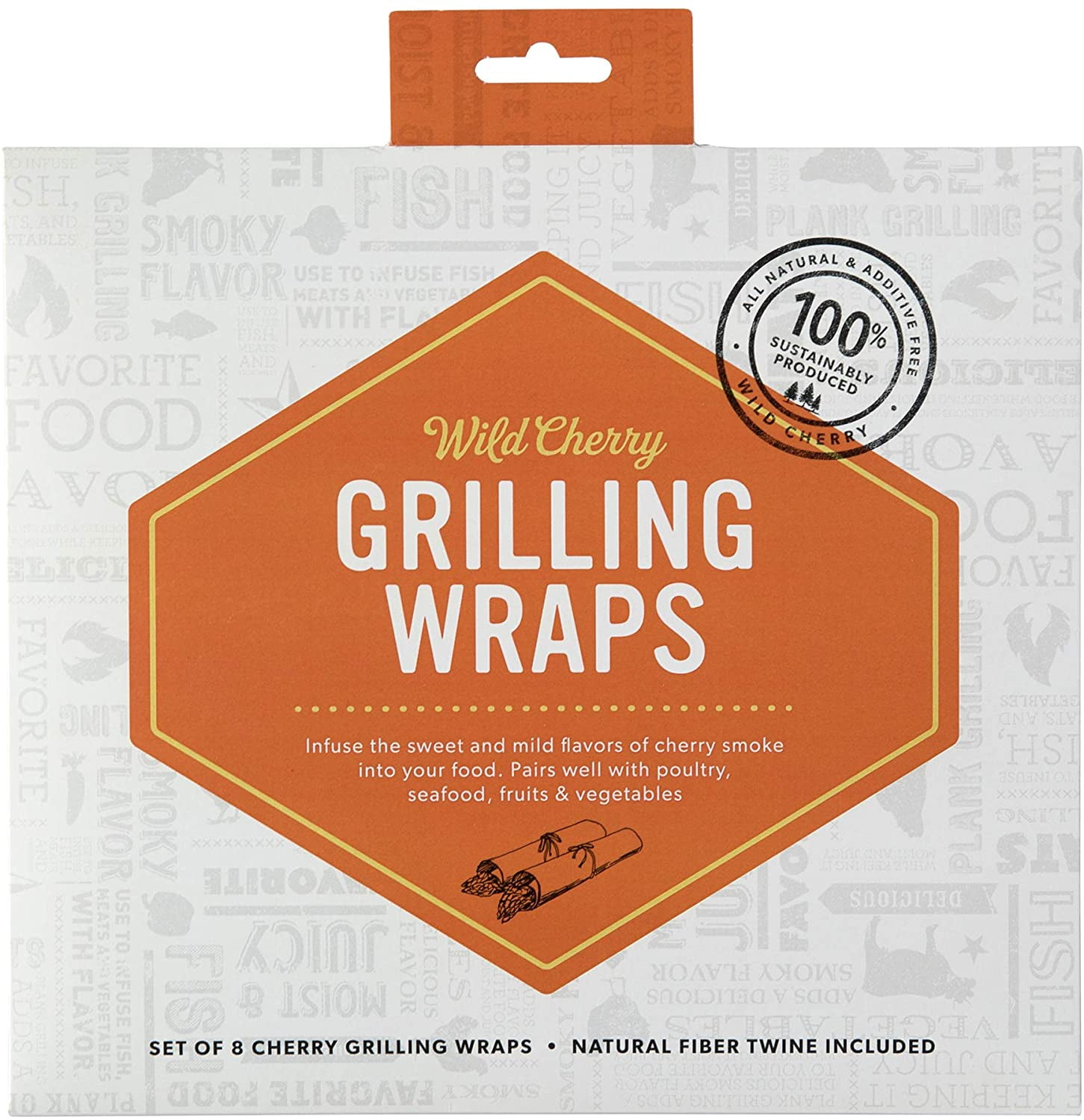 Wildwood Grilling Cherry Grilling Wraps - 7.25x8" 8 Pack with String ...