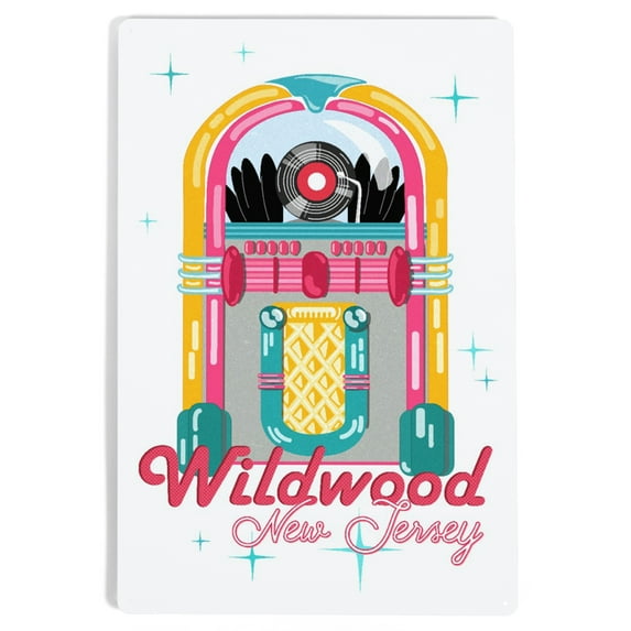 Wildwood, New Jersey, Retro Jukebox (12x18 Aluminum Art, Indoor Outdoor ...