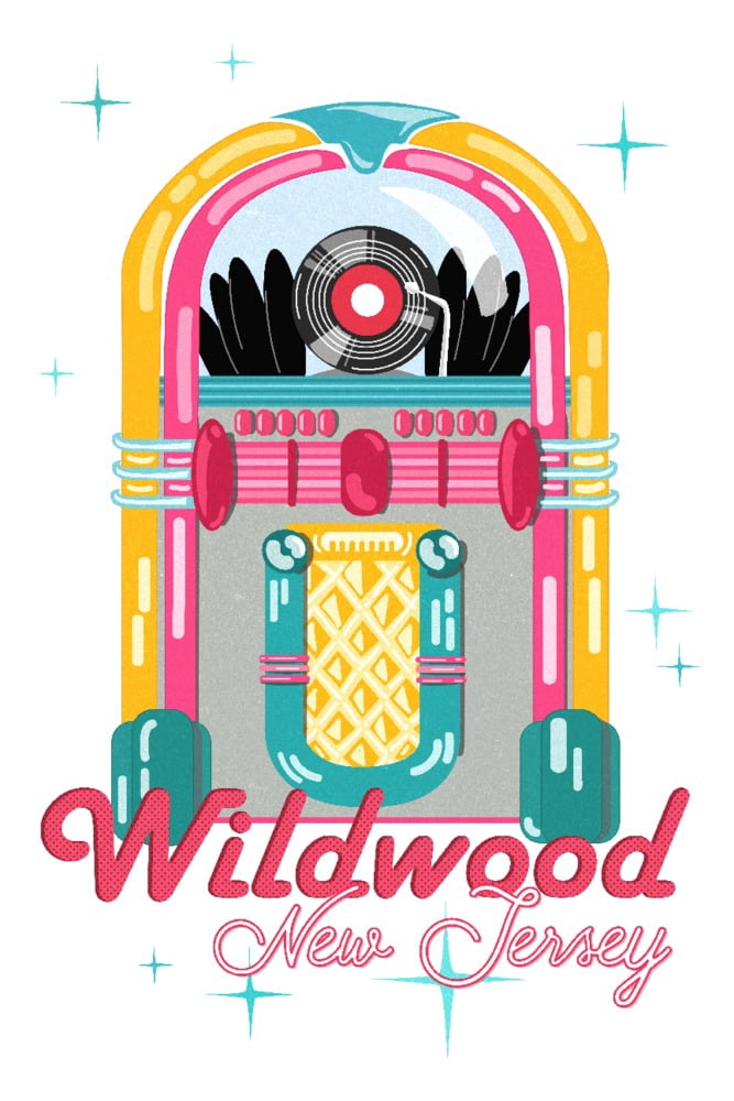 Wildwood, New Jersey, Retro Jukebox (12x18 Wall Art Poster, Room Decor) - Walmart.com