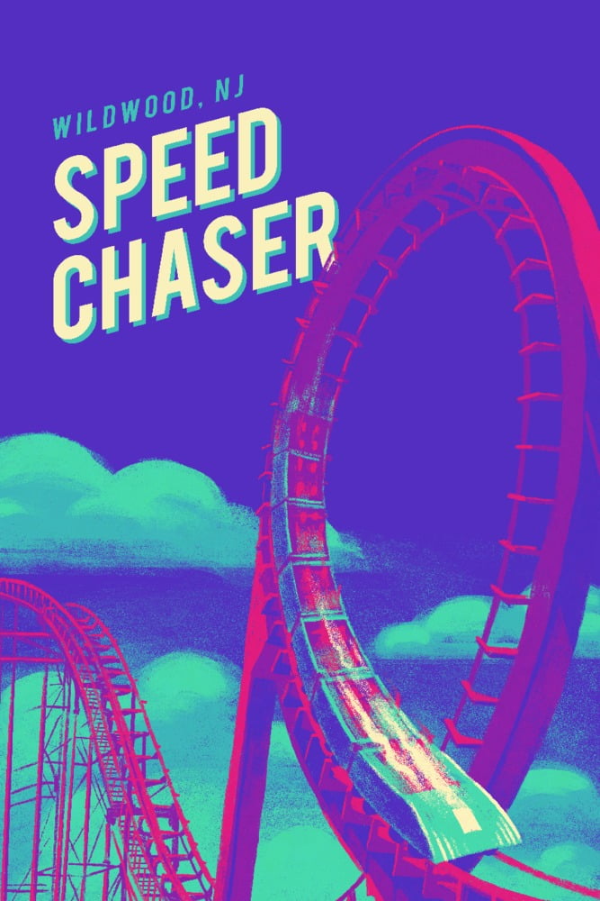 Wildwood, New Jersey, Thrill Champ Collection, Speed Chaser (24x36 ...