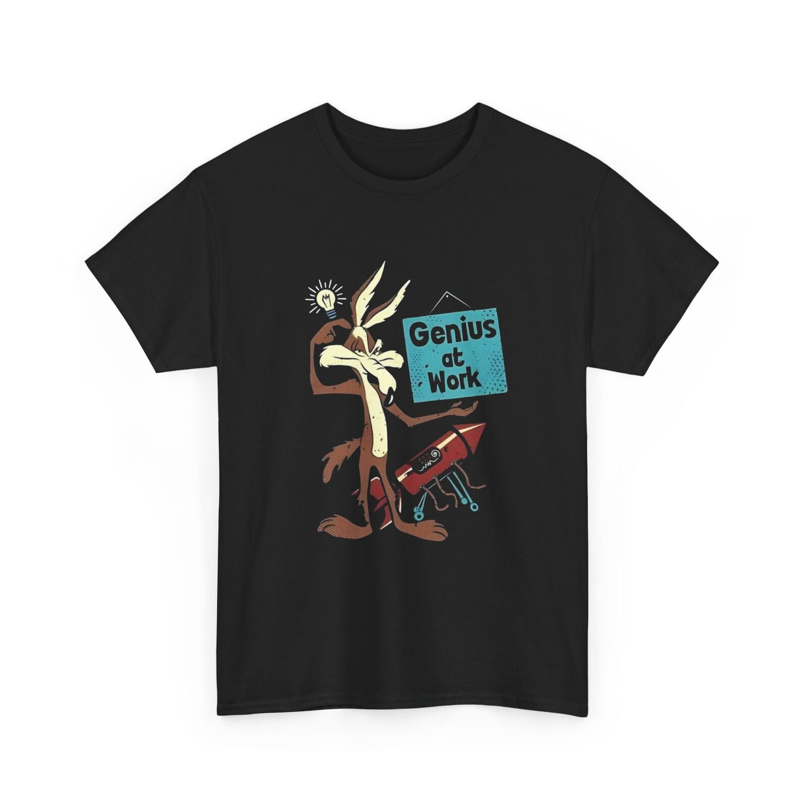 Wile E Coyote Genius at Work Tee, Looney Tunes Shirt, Funny Cartoon Tee ...