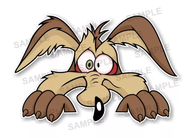 Wile E Coyote Peeking Sticker Phone Decal Water Bottle Stickers Car ...