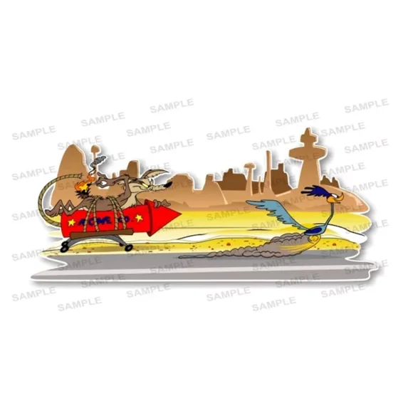 Wile E Coyote Rocket After Roadrunner Sticker Phone Decal Water Bottle ...