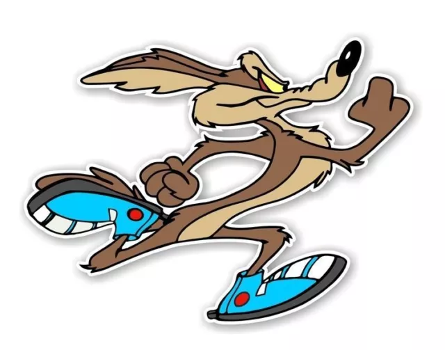 Wile E Coyote Running With Sneakers Sticker Phone Decal Water Bottle ...