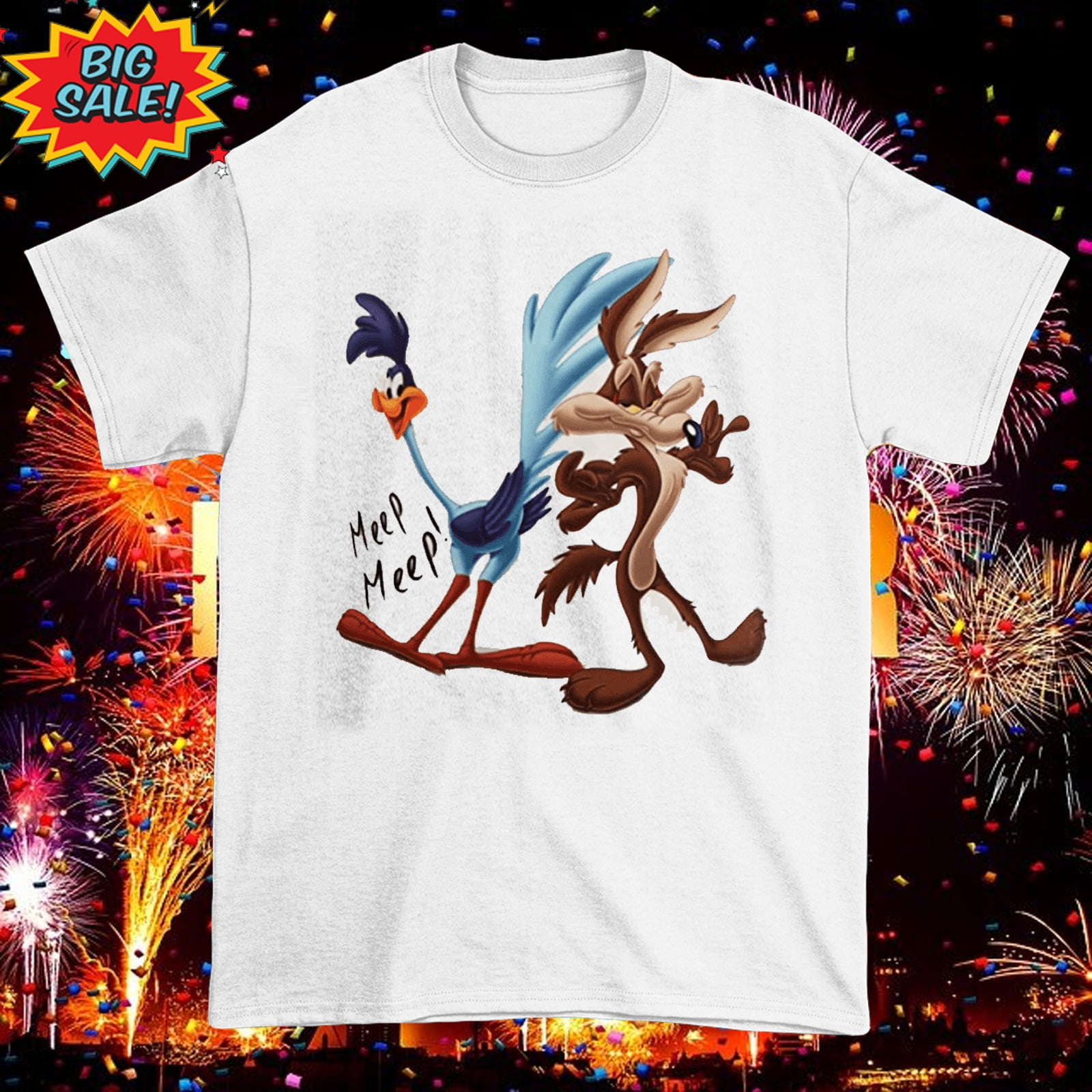 Wile E. Coyote and Road Runner T Shirt White Short Sleeve S-5XL ...