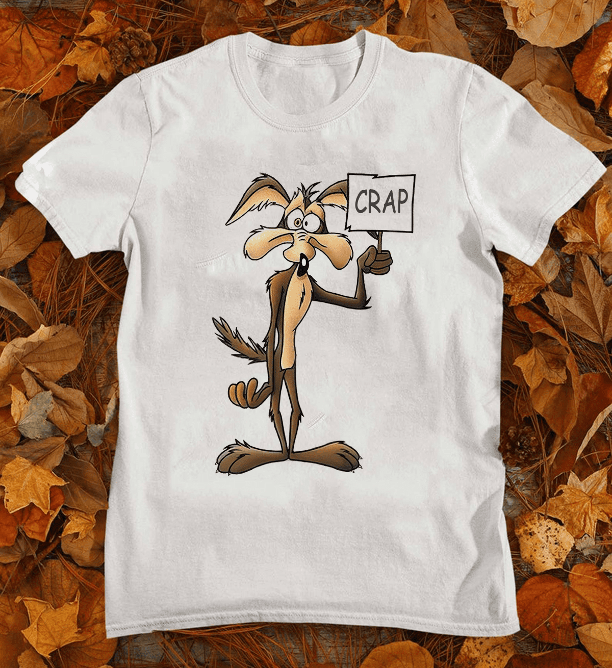 Wile E Coyote and the Road Runner Crap White Tee T-Shirt - Walmart.com