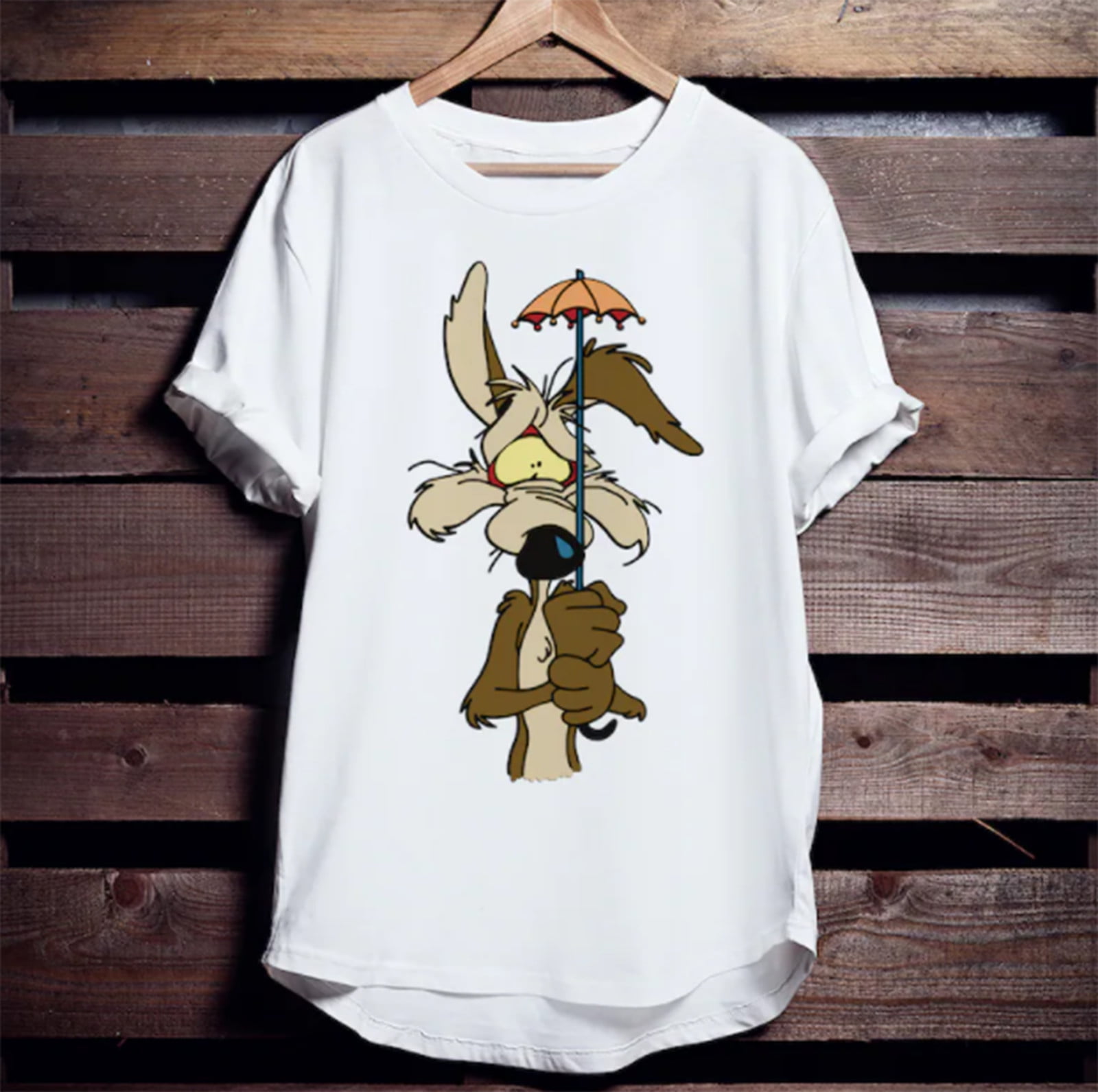 Wile E Coyote and the Road Runner White T Shirt Cotton Size S To 4XL ...