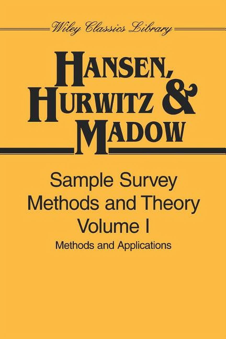 Wiley Classics Library Sample Survey Methods and Theory, Volume 1 ...