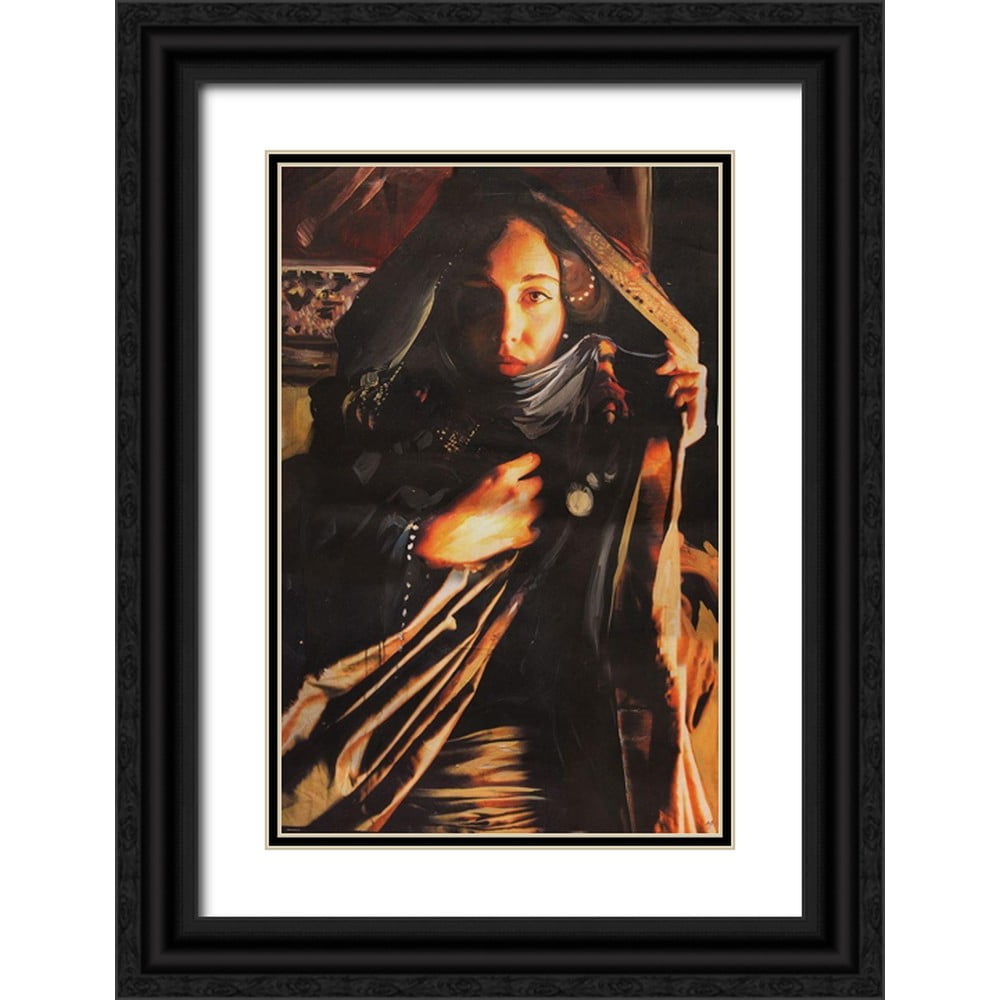 Wiley, Marta 11x14 Black Ornate Wood Framed with Double Matting Museum ...