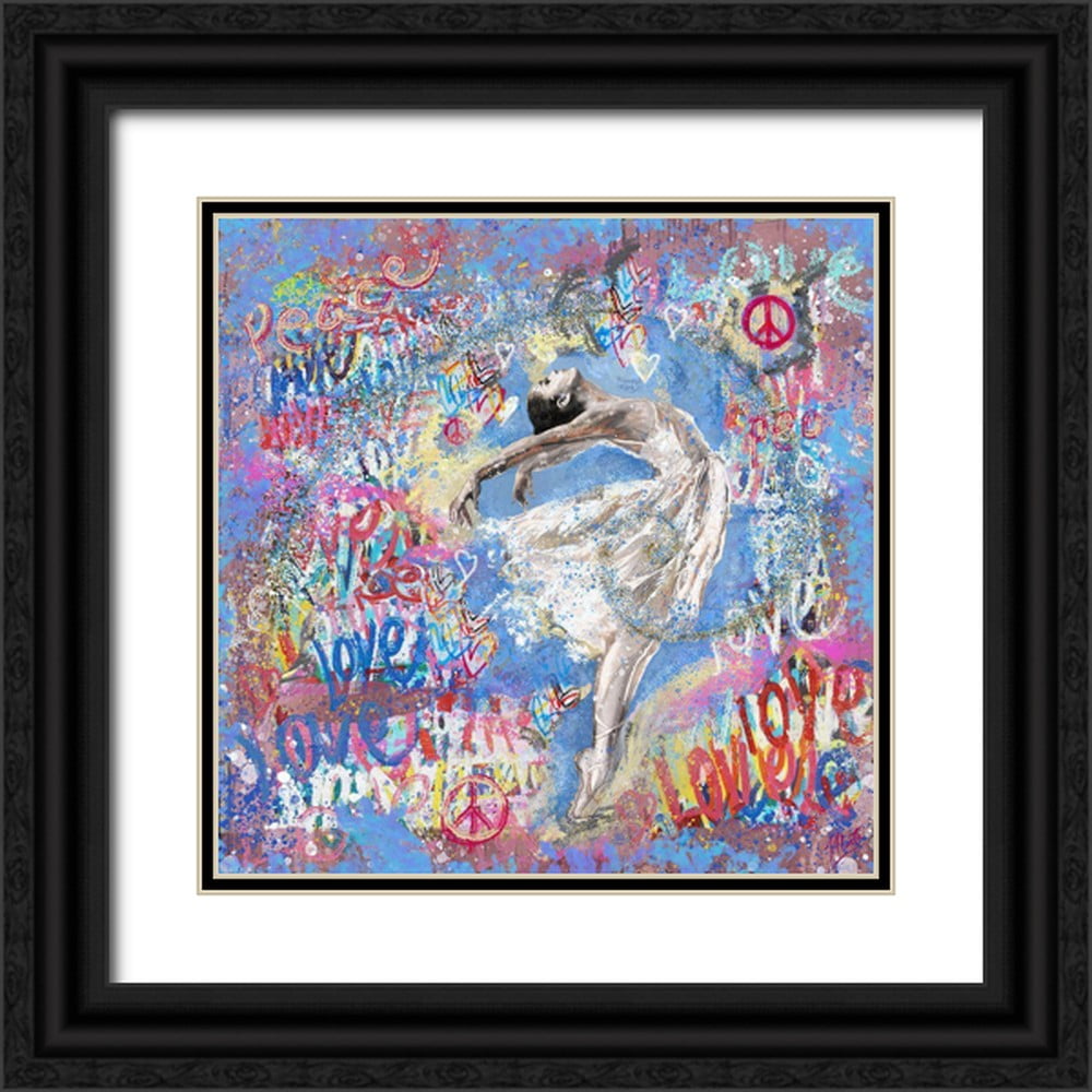 Wiley, Marta 15x15 Black Ornate Wood Framed with Double Matting Museum ...