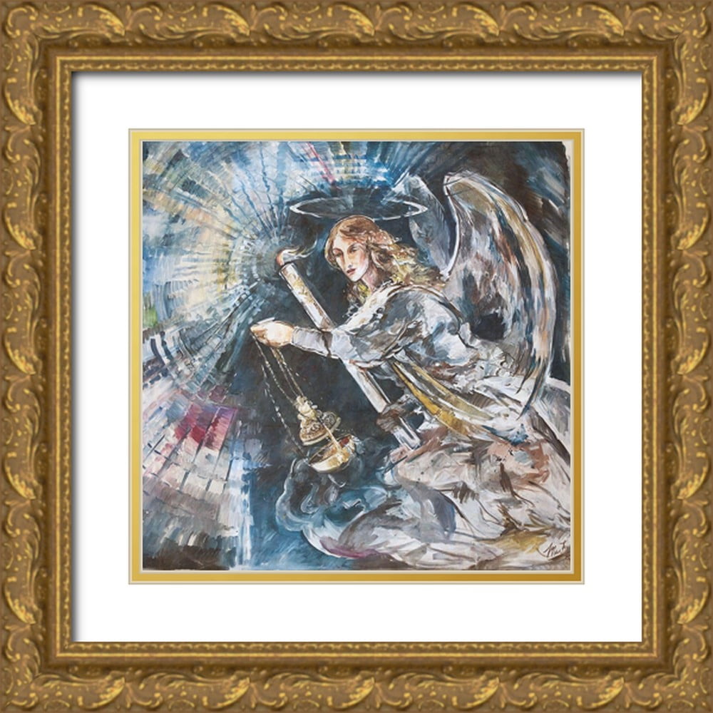 Wiley, Marta 15x15 Gold Ornate Wood Framed with Double Matting Museum ...