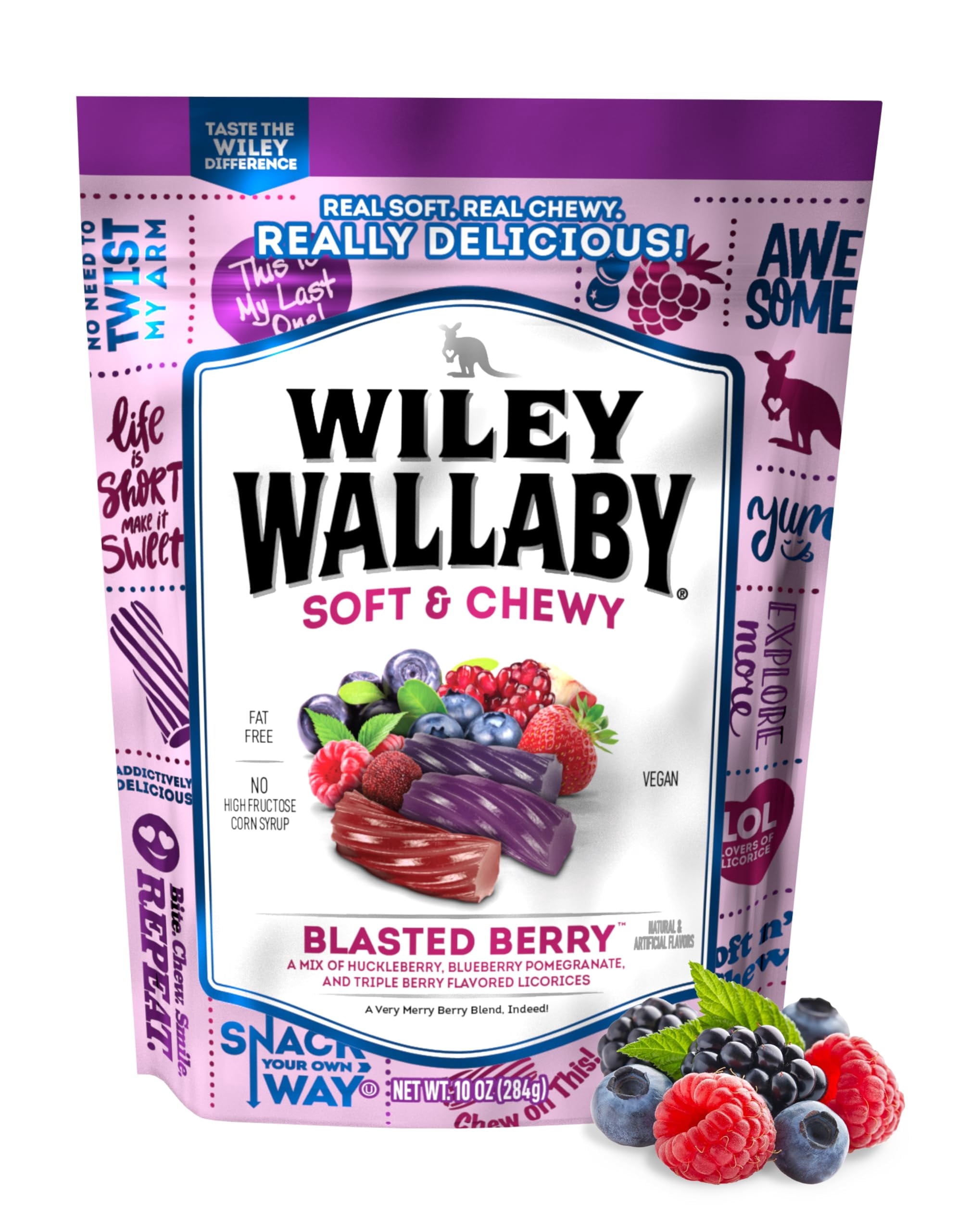 Wiley Wallaby Licorice 10 Ounce Classic Gourmet Soft & Chewy Australian ...