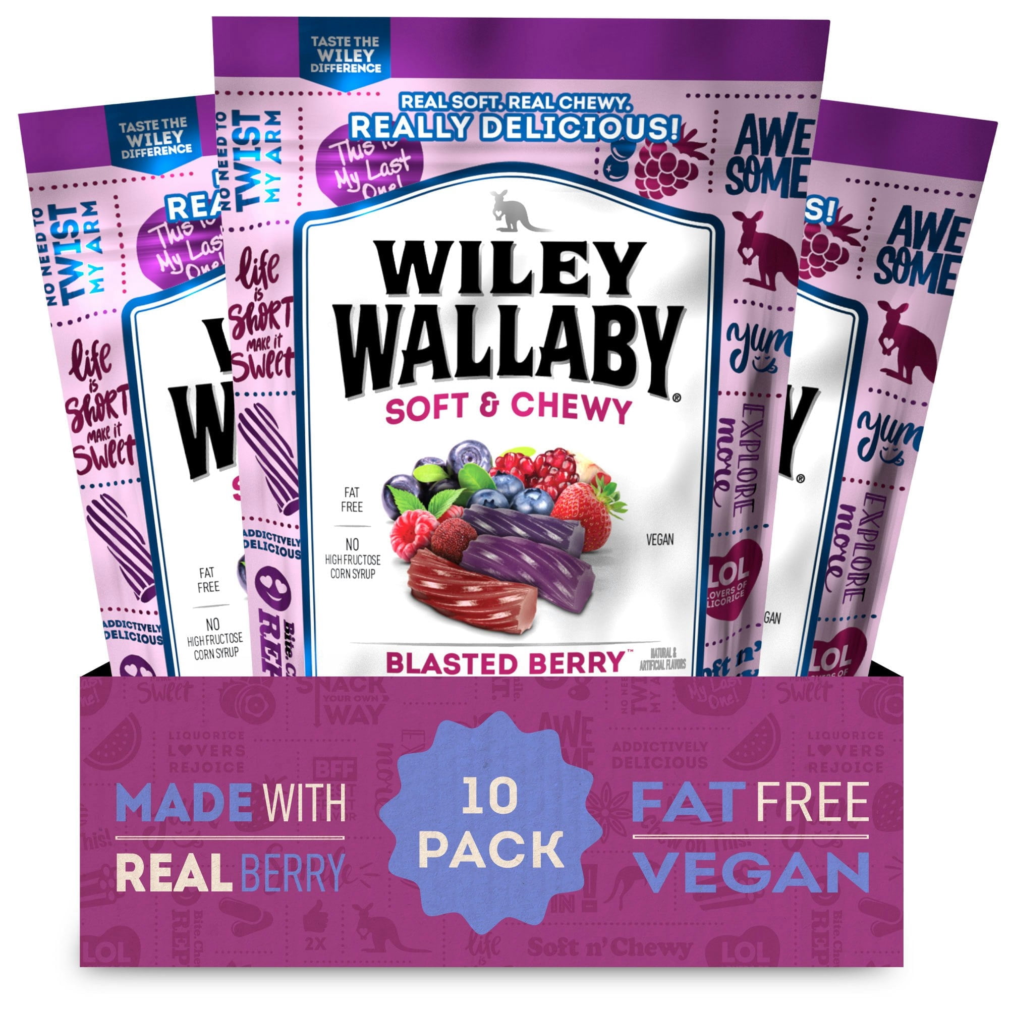Wiley Wallaby Licorice 10 Ounce Classic Gourmet Soft & Chewy Australian ...